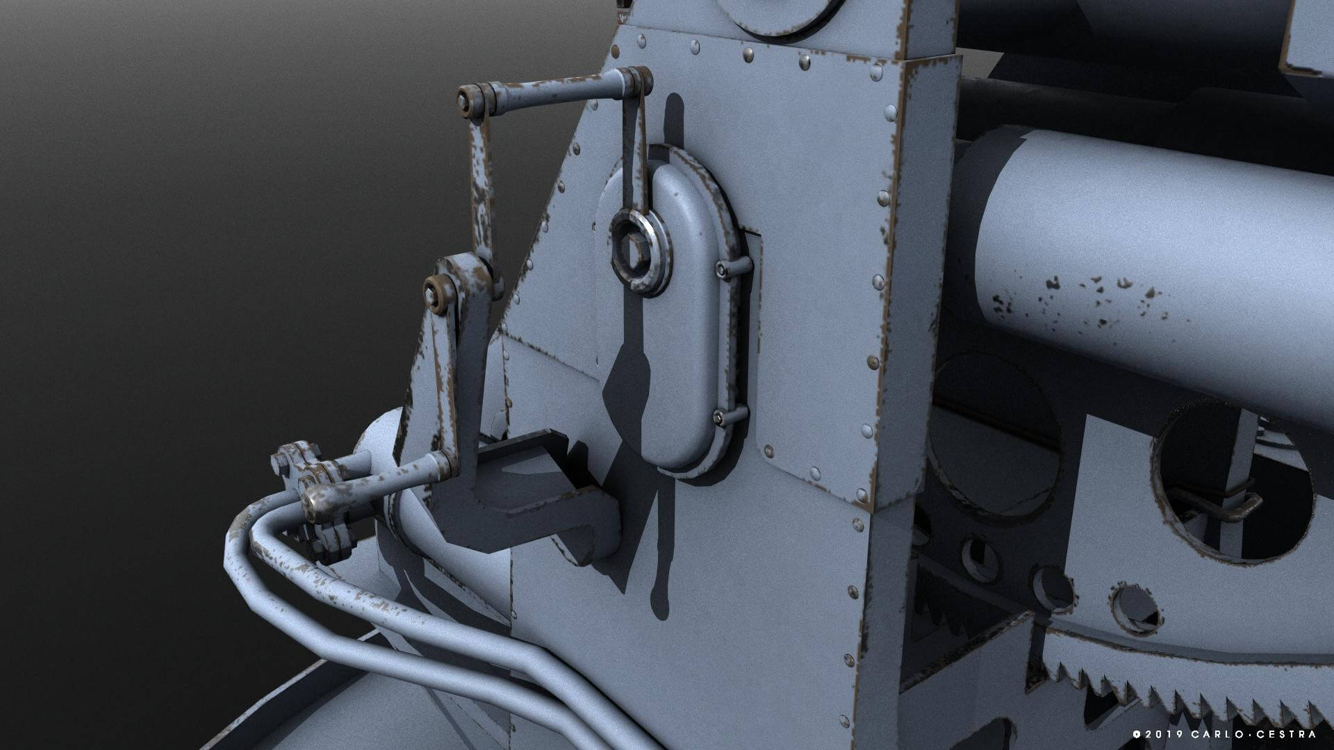 QF 120mm Mk VIII Naval Gun - 3D Model by Carlo Cestra
