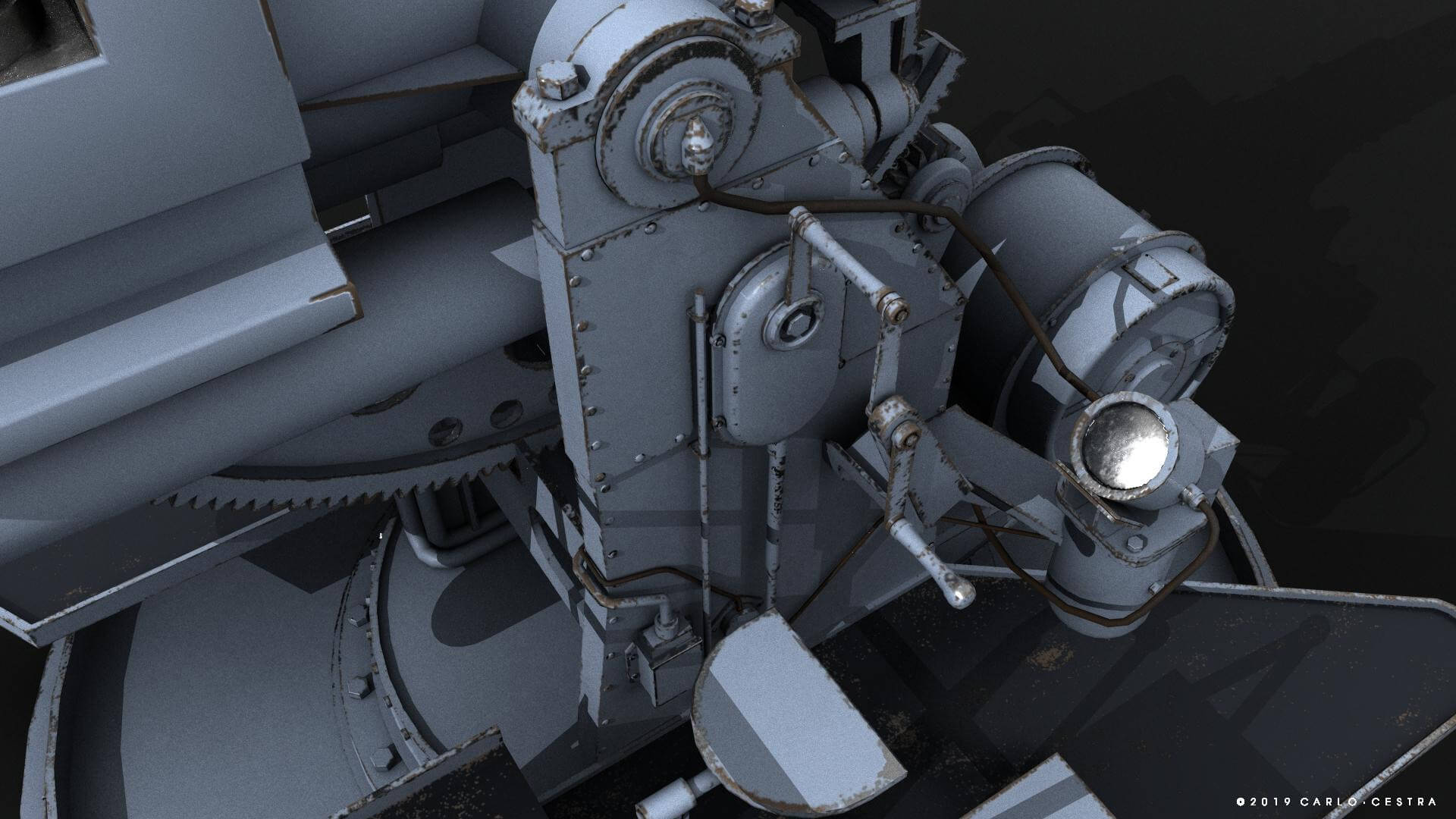 QF 120mm Mk VIII Naval Gun - 3D Model by Carlo Cestra