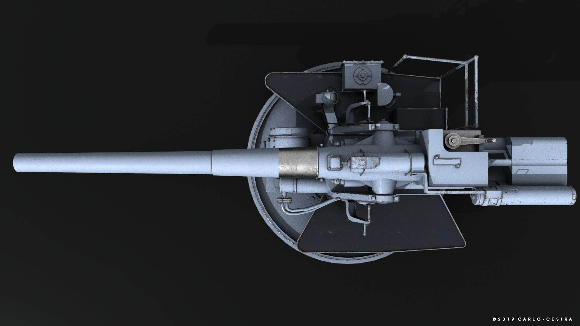 QF 120mm Mk VIII Naval Gun - 3D Model by Carlo Cestra