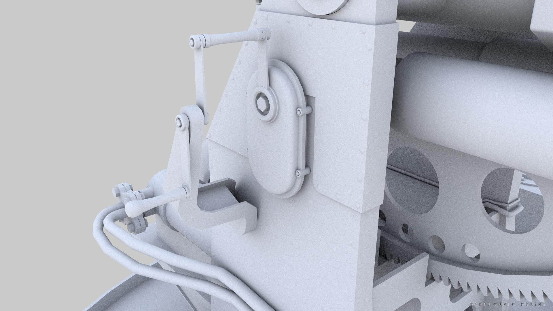 QF 120mm Mk VIII Naval Gun - 3D Model by Carlo Cestra
