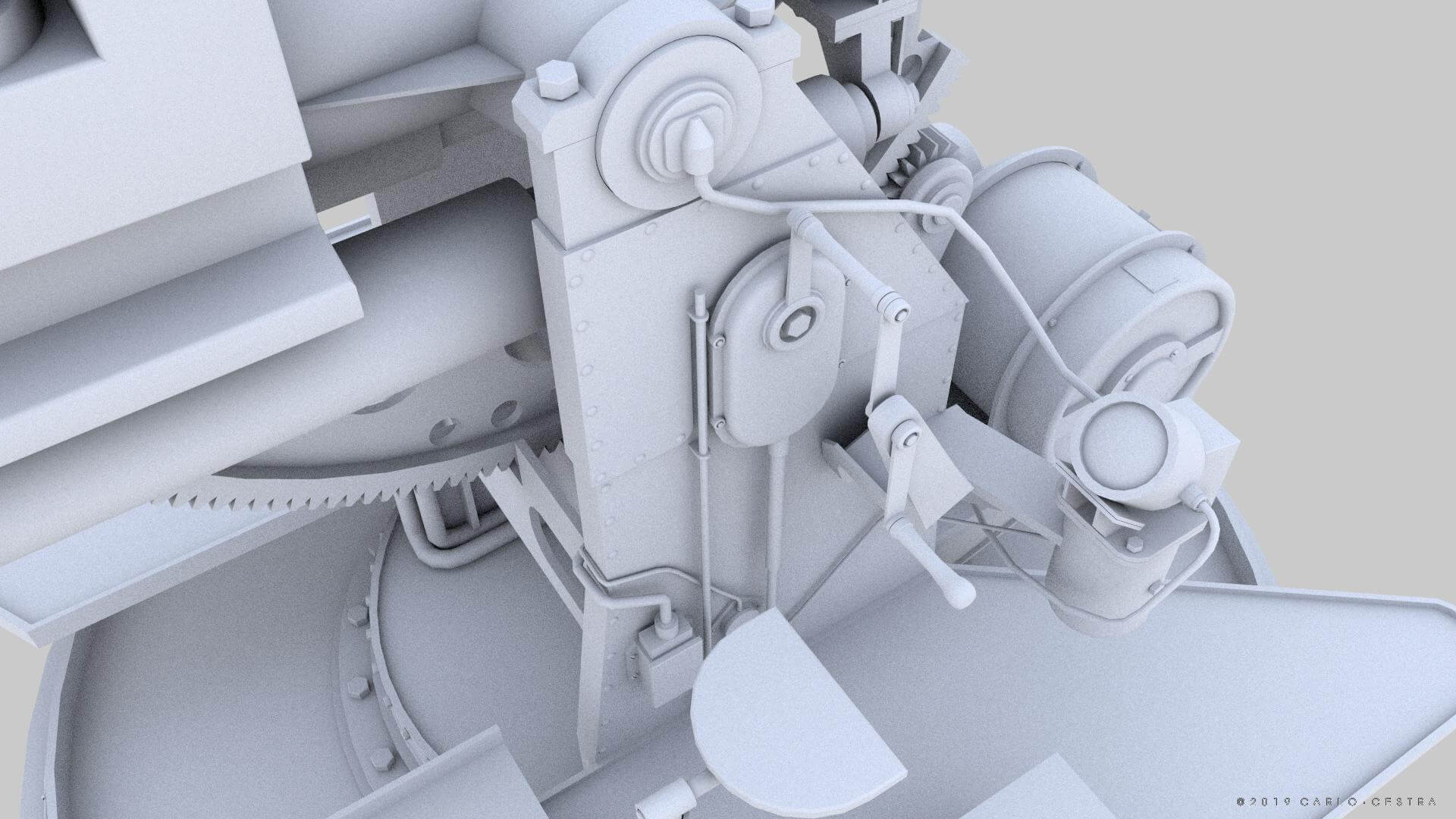 QF 120mm Mk VIII Naval Gun - 3D Model by Carlo Cestra
