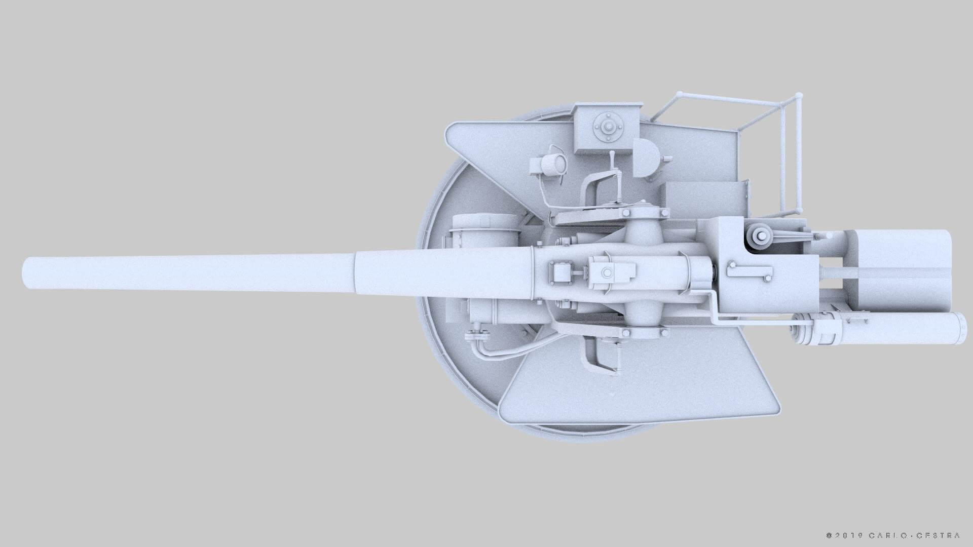 QF 120mm Mk VIII Naval Gun - 3D Model by Carlo Cestra
