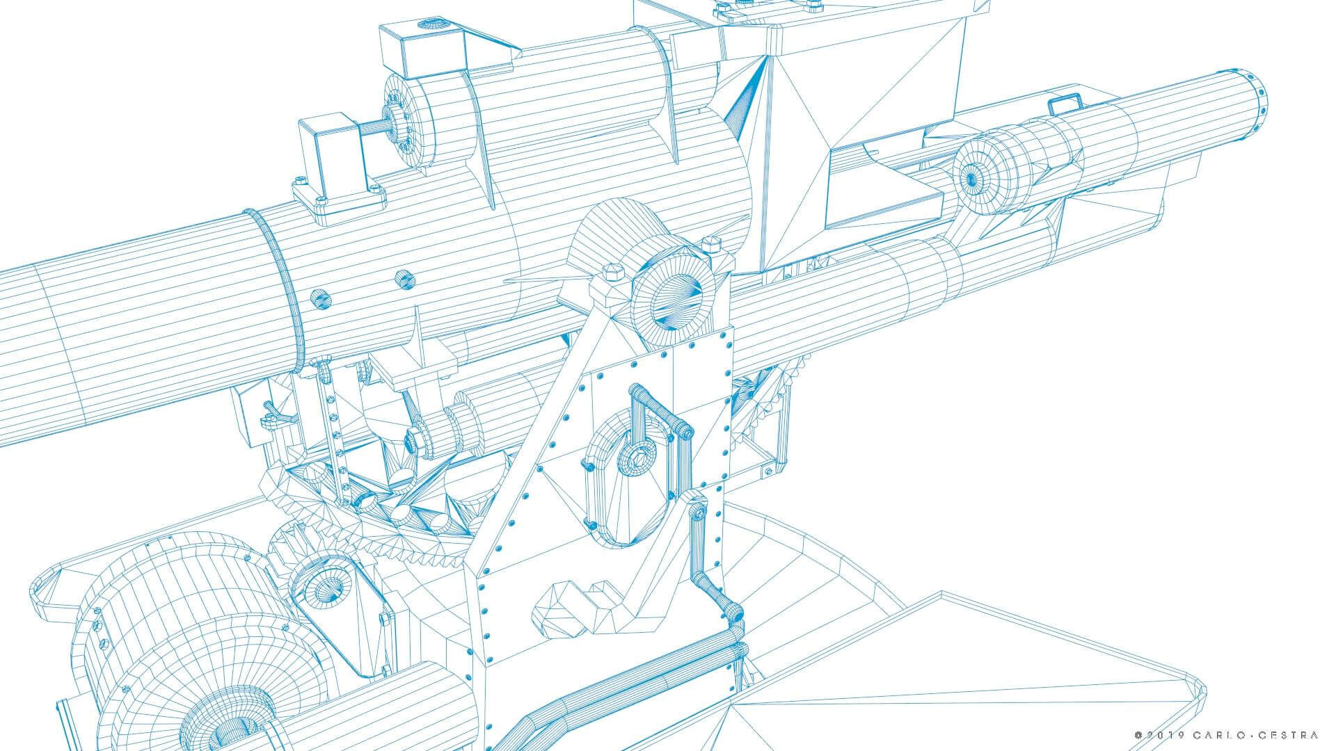 QF 120mm Mk VIII Naval Gun - 3D Model by Carlo Cestra