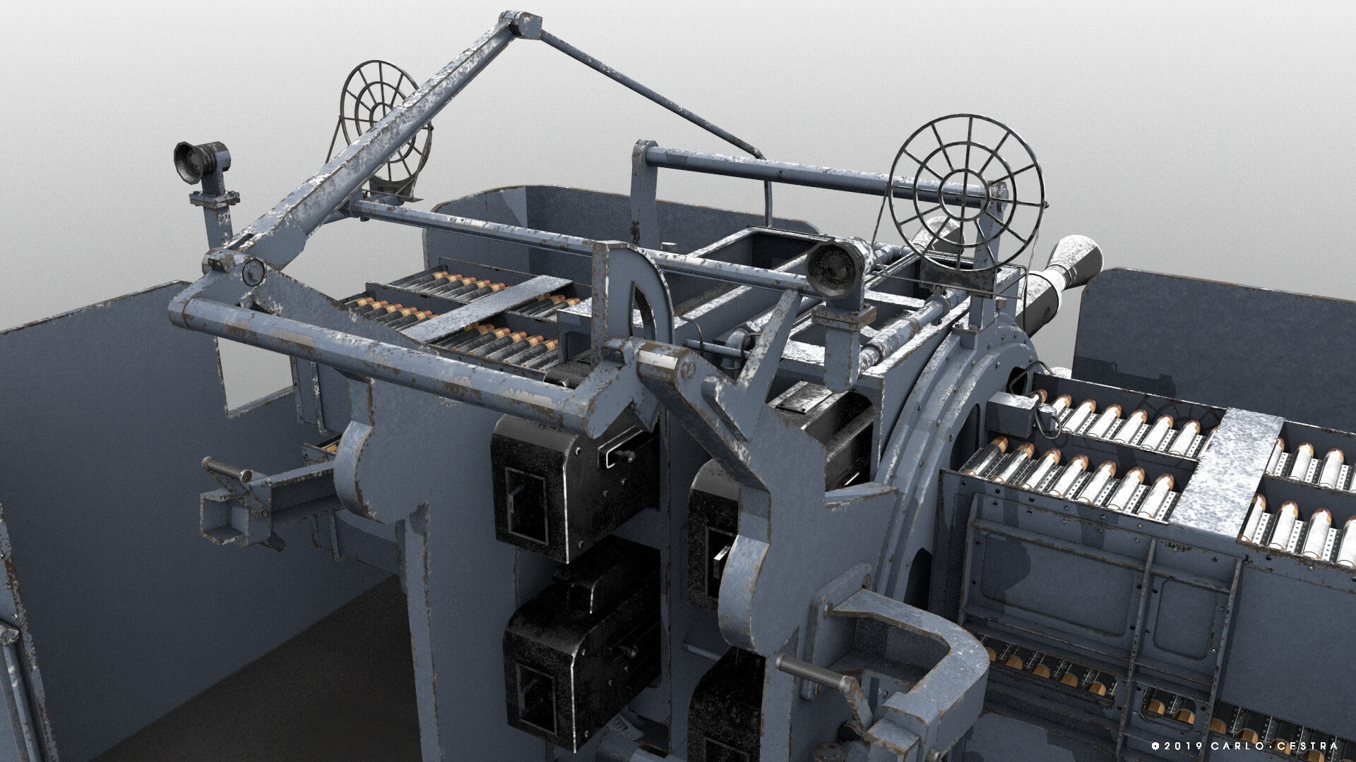 QF 2-pounder Mark VIII 4-barelled 3D Model by Carlo Cestra