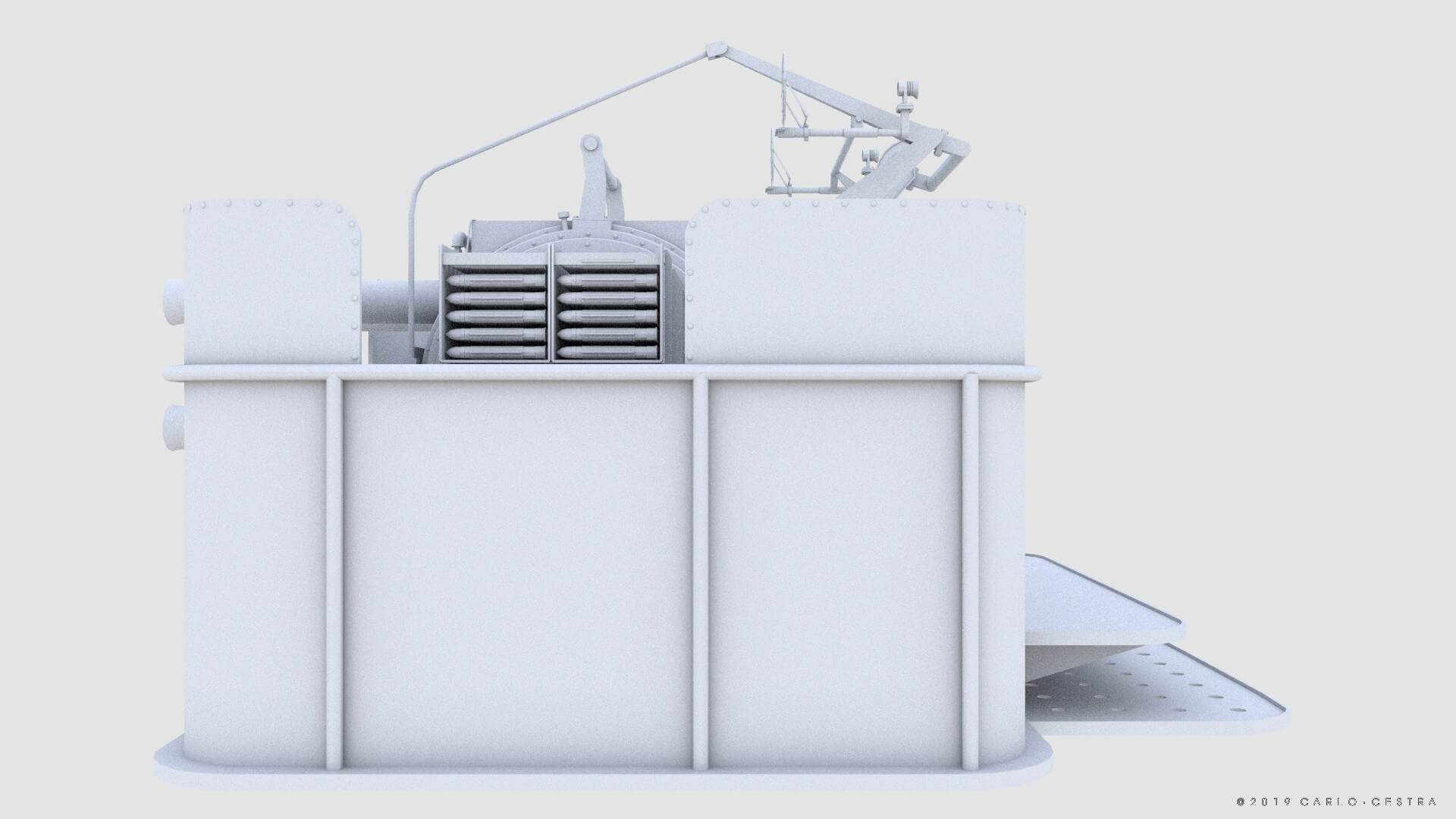QF 2-pounder Mark VIII 4-barelled 3D Model by Carlo Cestra