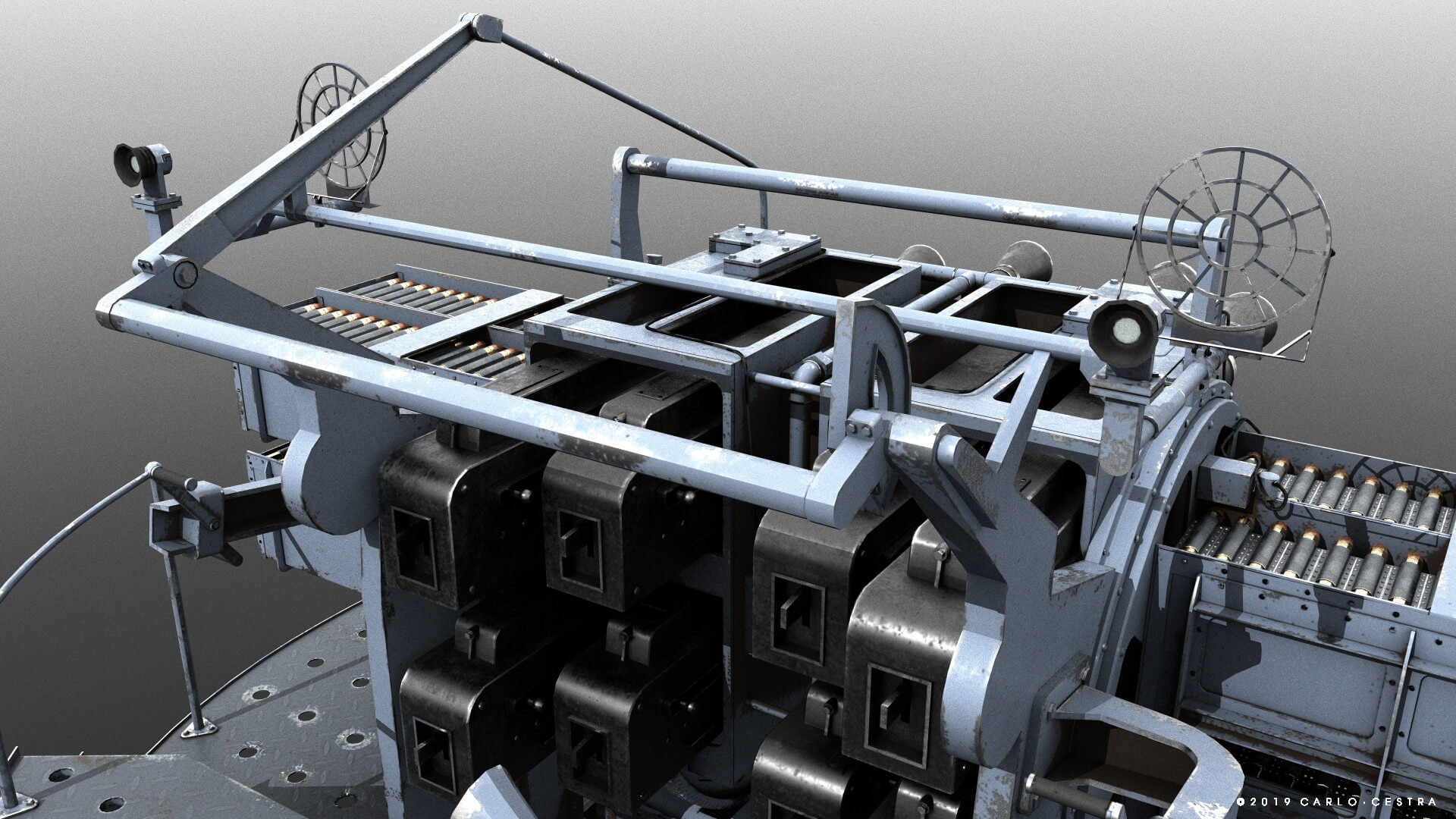 QF 2-pounder Mark VIII Chicago Piano 3D Model by Carlo Cestra