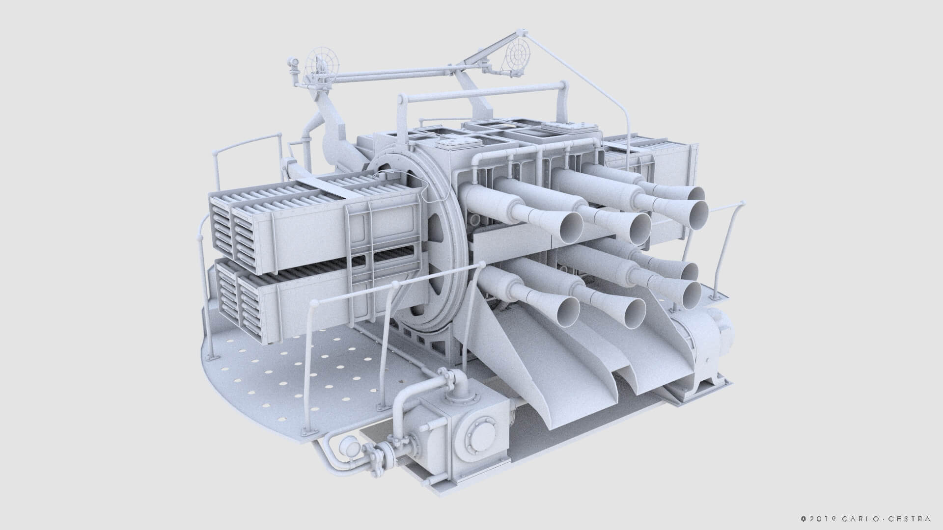 QF 2-pounder Mark VIII Chicago Piano 3D Model by Carlo Cestra