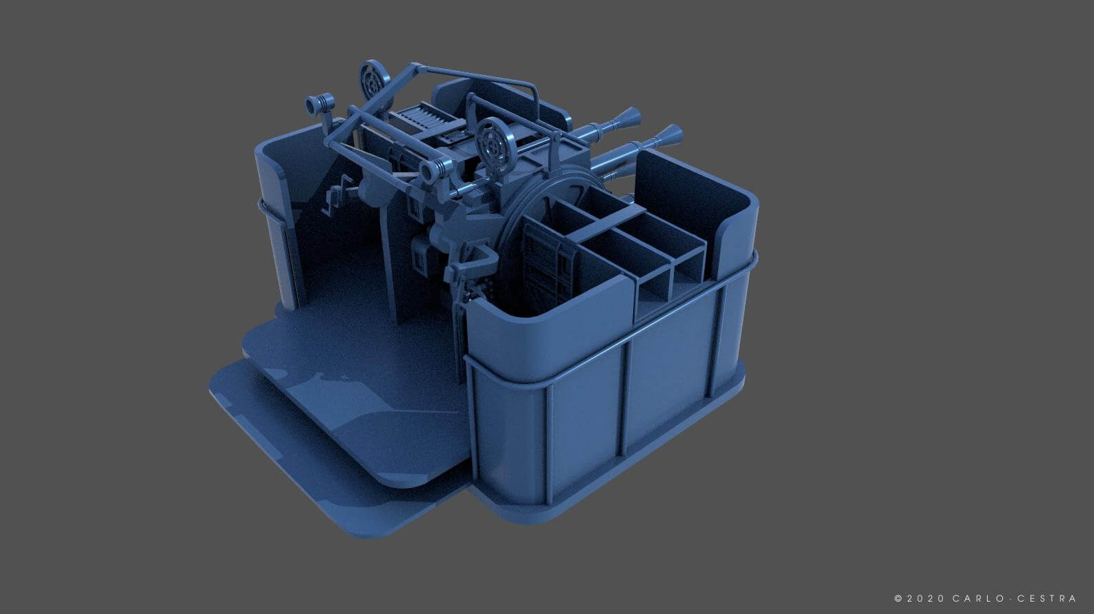 QF2-pdr Mark VIII 4 Barelled - 1/72 Scale 3D Model by Carlo Cestra