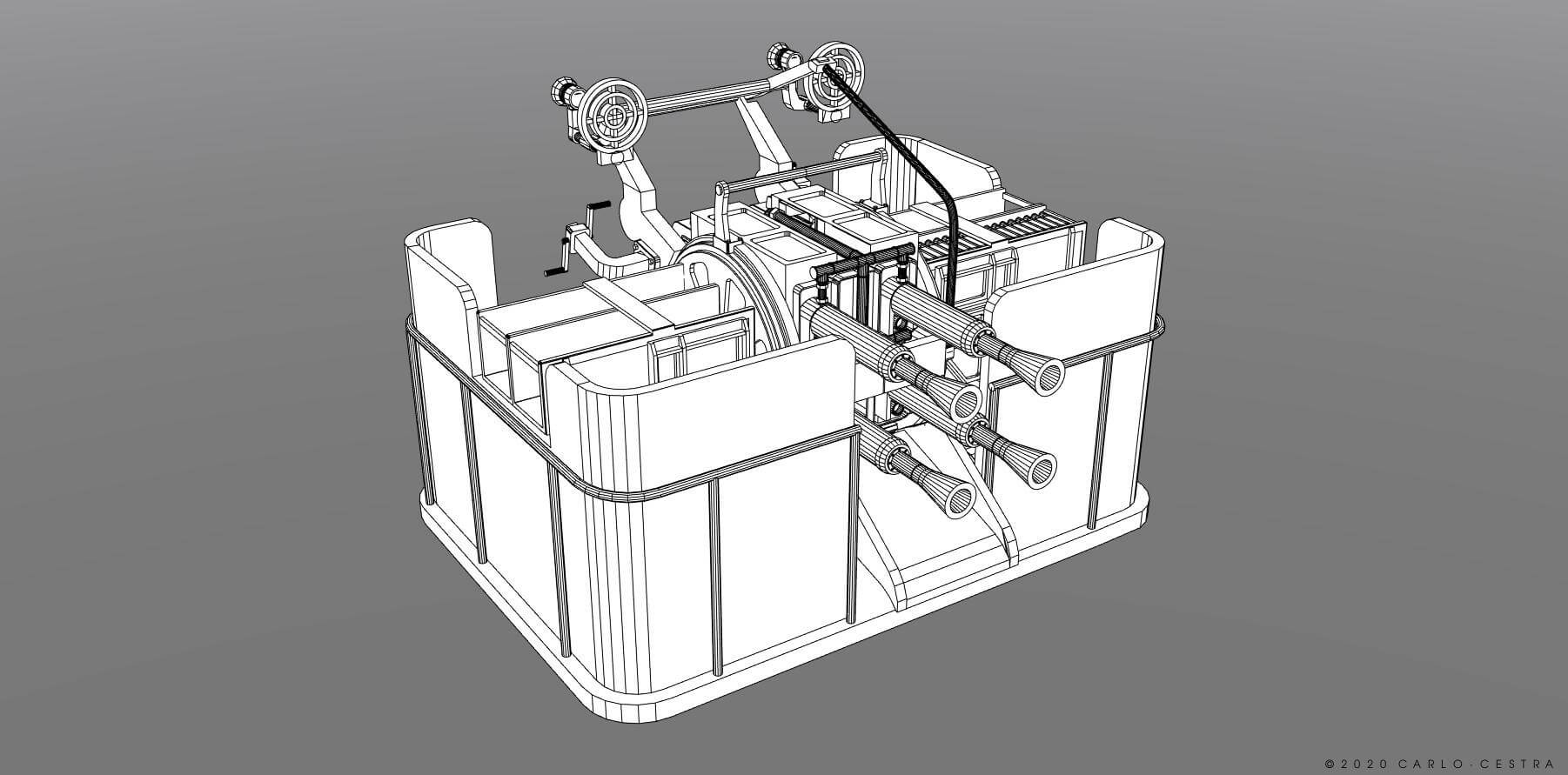 QF2-pdr Mark VIII 4 Barelled - 1/72 Scale 3D Model by Carlo Cestra