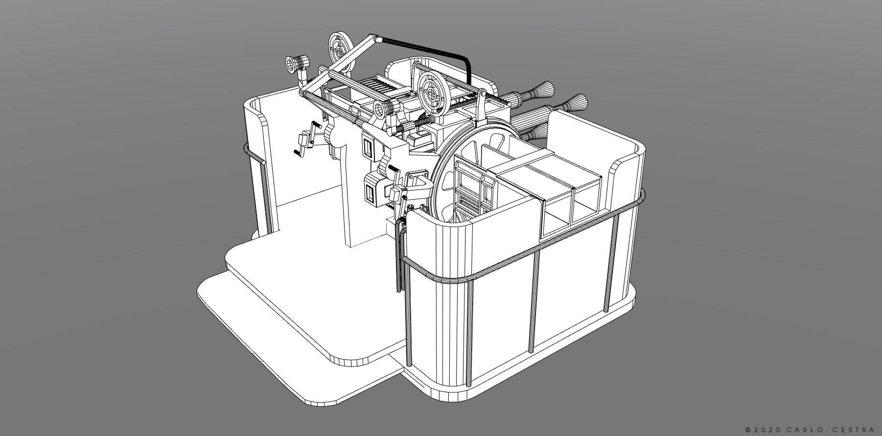 QF2-pdr Mark VIII 4 Barelled - 1/72 Scale 3D Model by Carlo Cestra