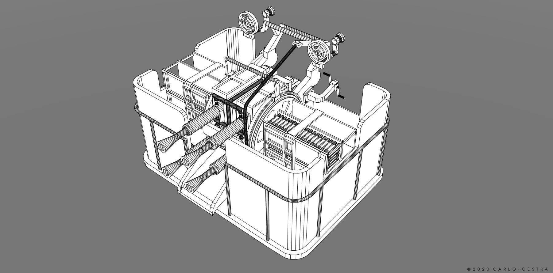 QF2-pdr Mark VIII 4 Barelled - 1/72 Scale 3D Model by Carlo Cestra