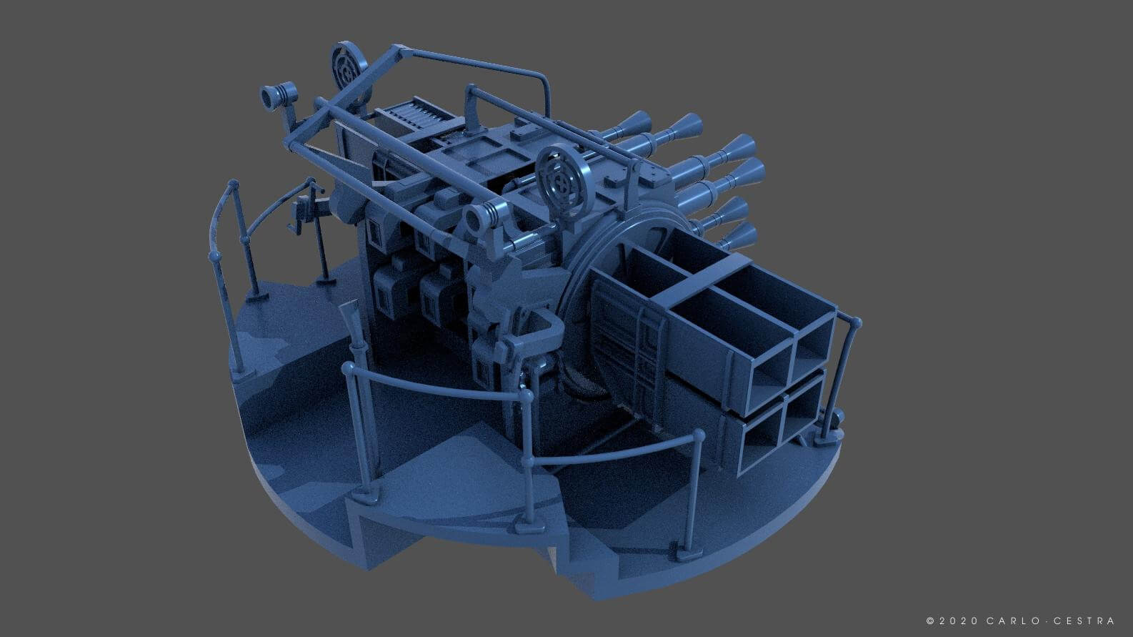 QF2-pdr Mark VIII Chicago Piano 1/72 Scale 3D Model by Carlo Cestra