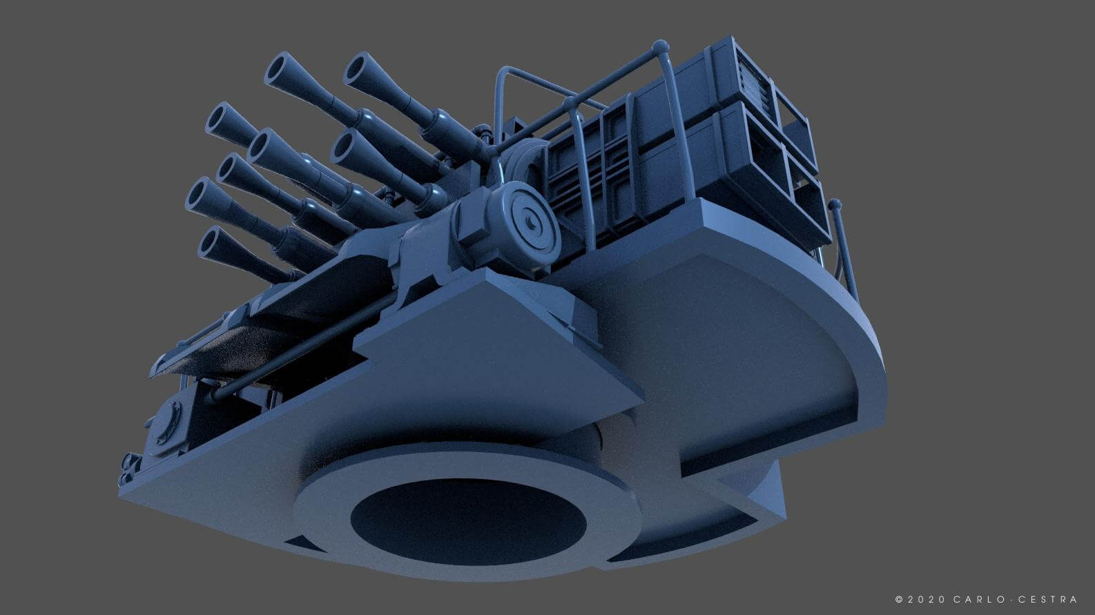 QF2-pdr Mark VIII Chicago Piano 1/72 Scale 3D Model by Carlo Cestra