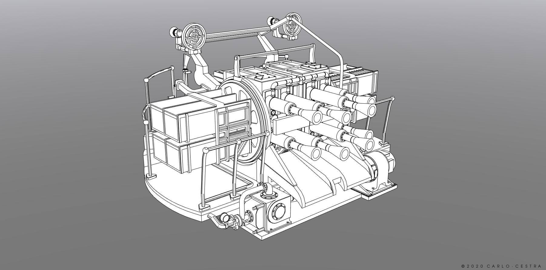 QF2-pdr Mark VIII Chicago Piano 1/72 Scale 3D Print Model by Carlo Cestra