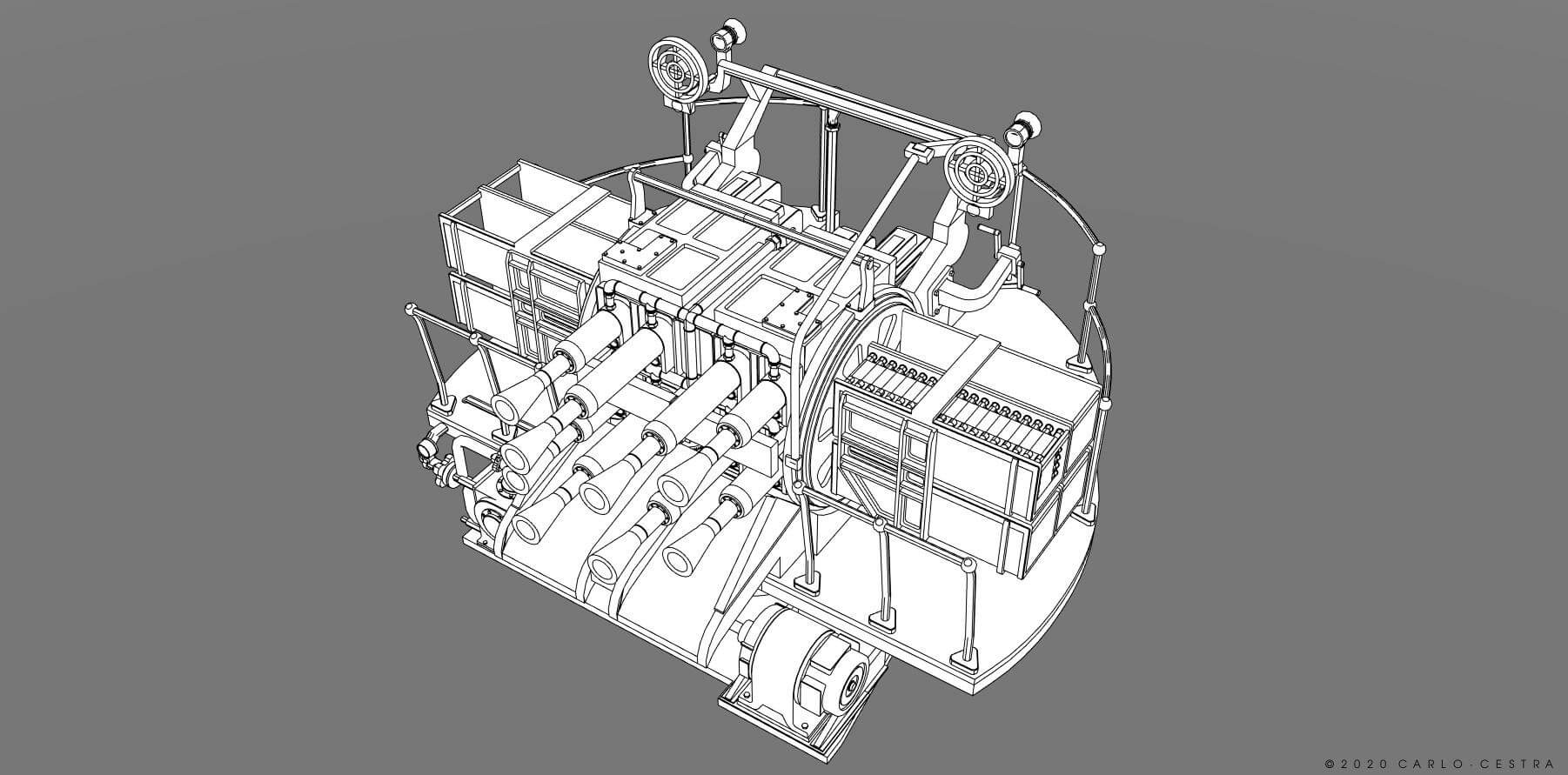 QF2-pdr Mark VIII Chicago Piano 1/72 Scale 3D Print Model by Carlo Cestra