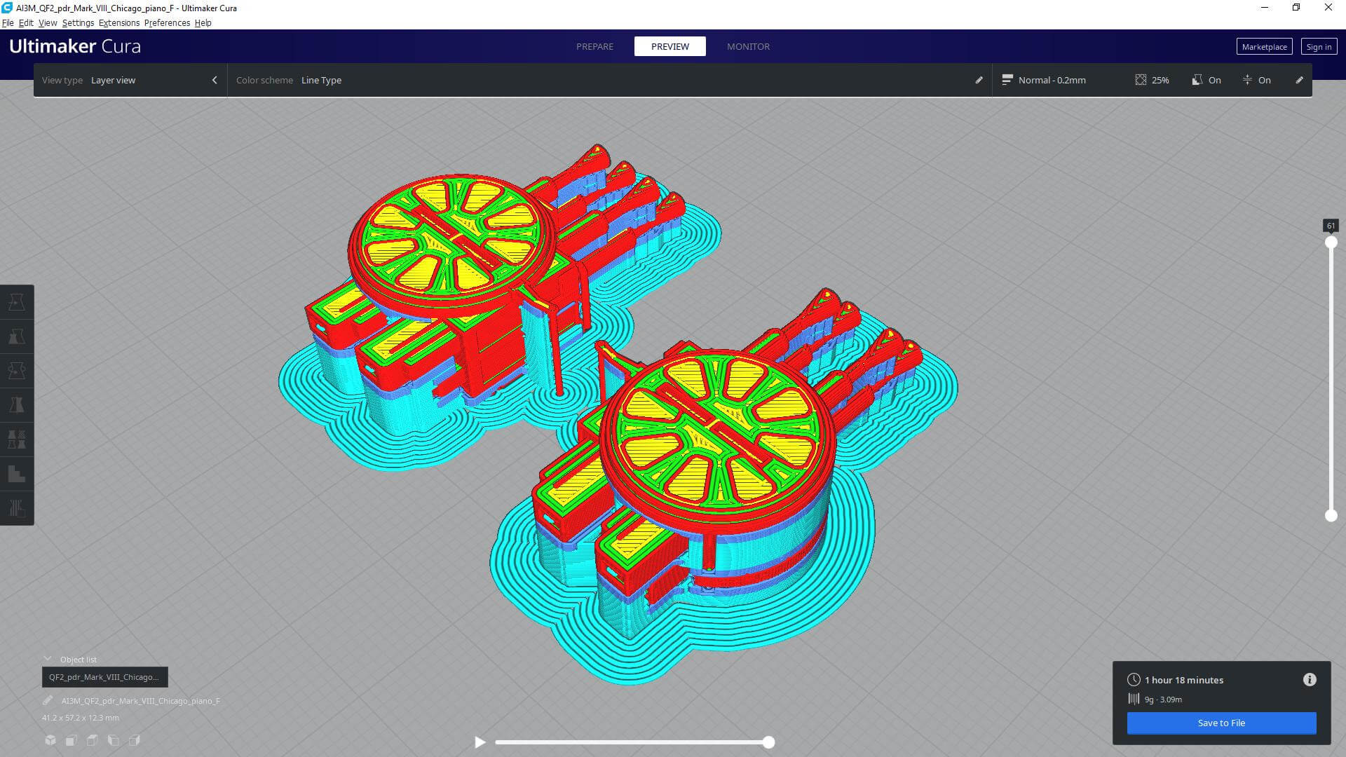 QF2-pdr Mark VIII Chicago Piano 1/72 Scale 3D Print Model by Carlo Cestra