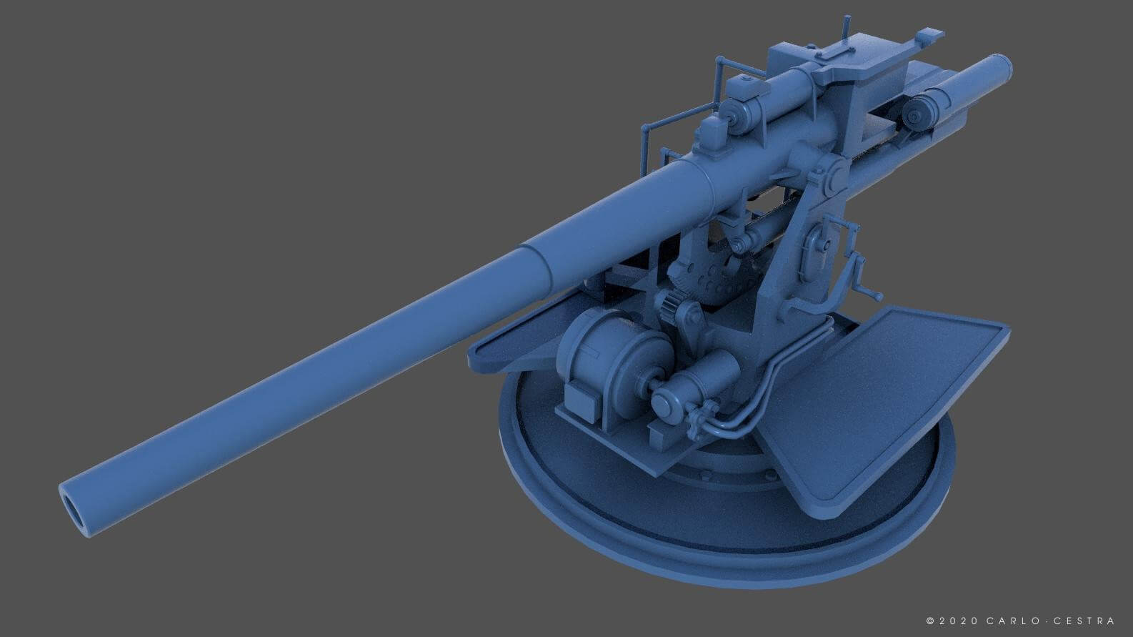 QF4-7inch Mark VIII - 1/72 Scale 3D Model by Carlo Cestra