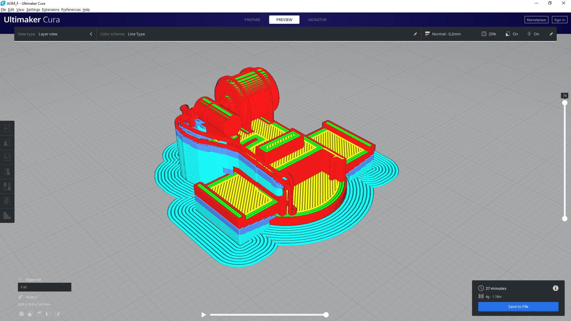 QF4-7inch Mark VIII - 1/72 Scale 3D Model by Carlo Cestra