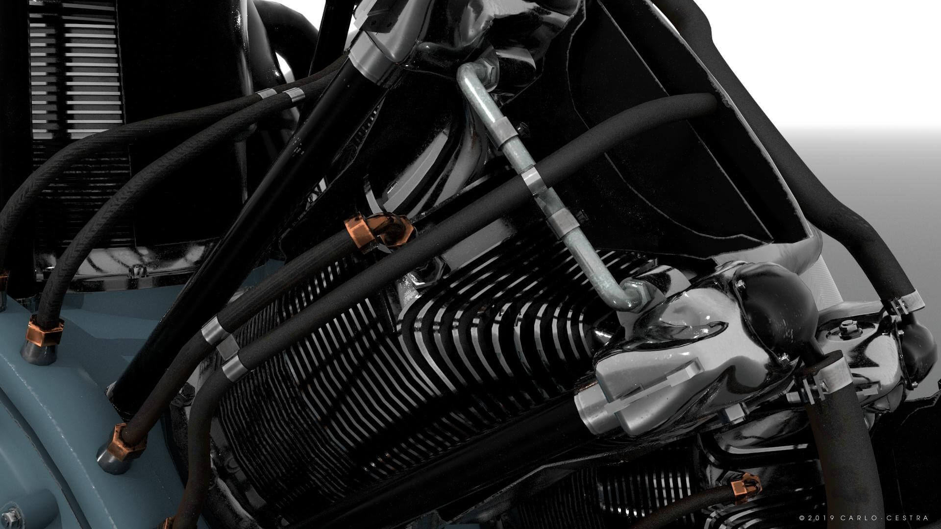 R-1830 Twin Wasp Aircraft Engine 3D Model by Carlo Cestra