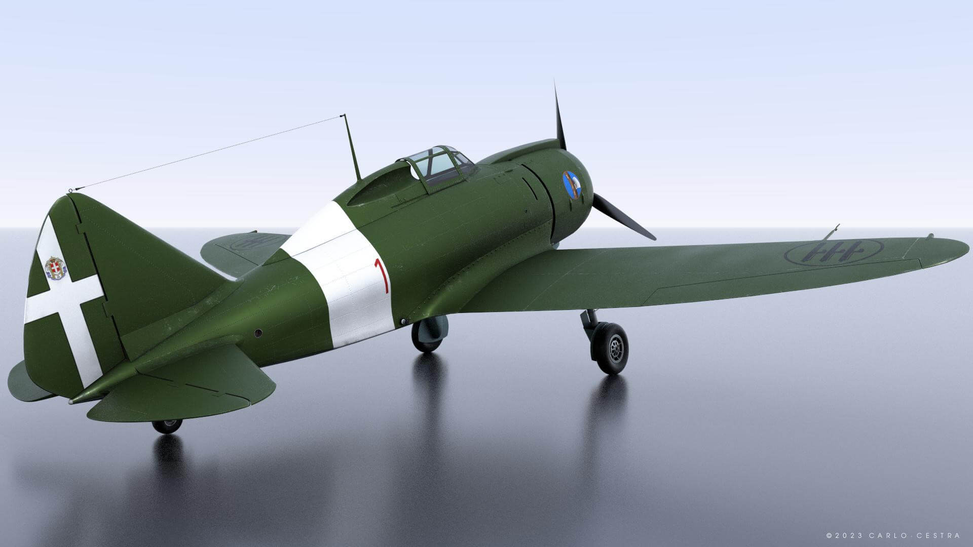 RE2000 Falco I - Catapult Version - Rigged 3D Model by Carlo Cestra