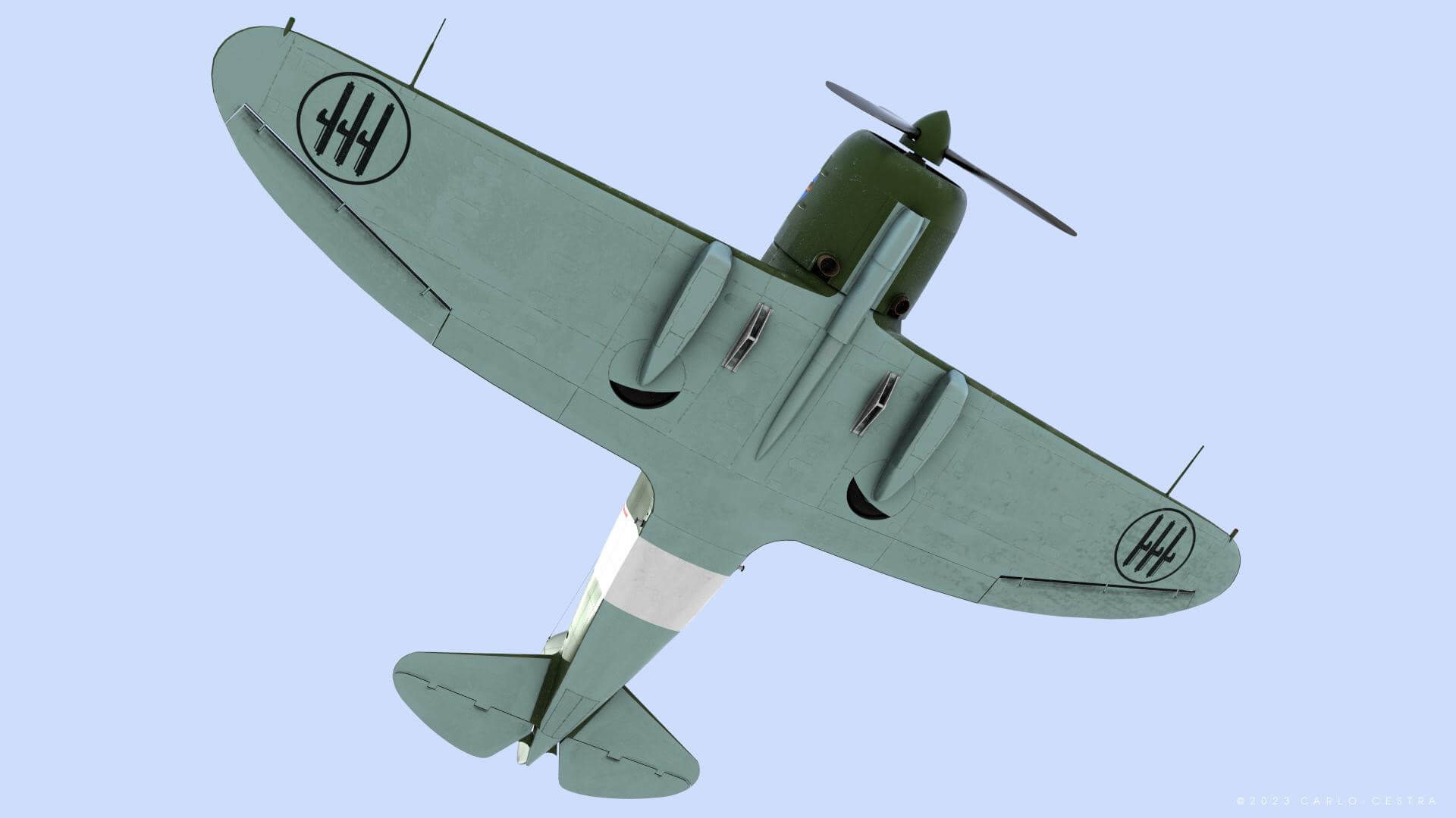 RE2000 Falco I - Catapult Version - Rigged 3D Model by Carlo Cestra