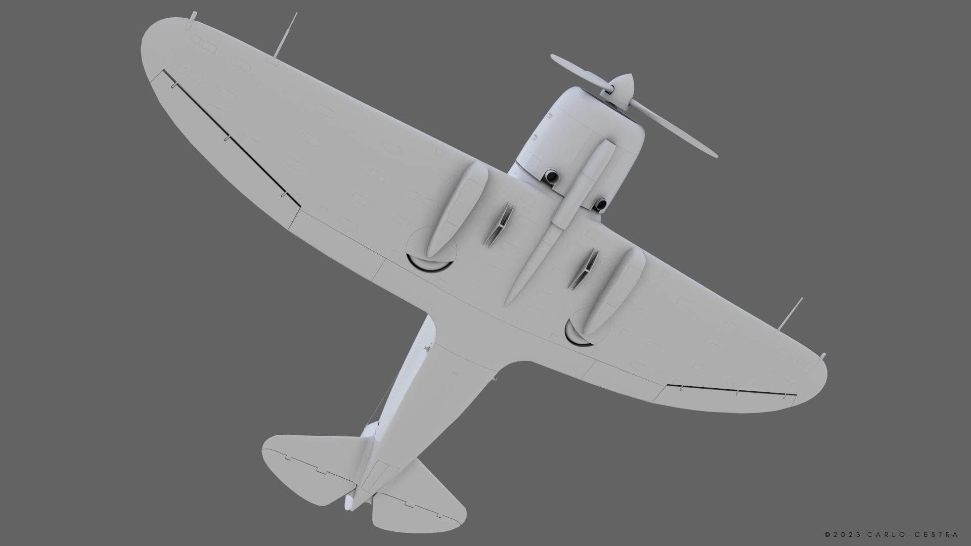 RE2000 Falco I - Catapult Version - Rigged 3D Model by Carlo Cestra