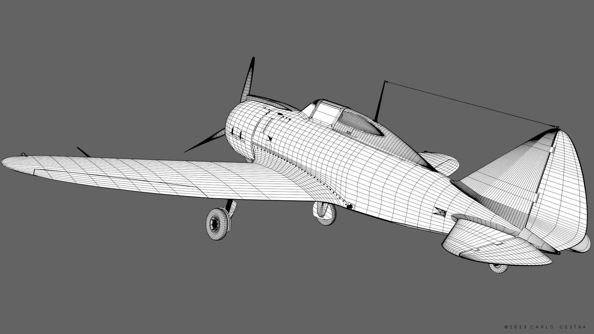 RE2000 Falco I - Catapult Version - Rigged 3D Model by Carlo Cestra