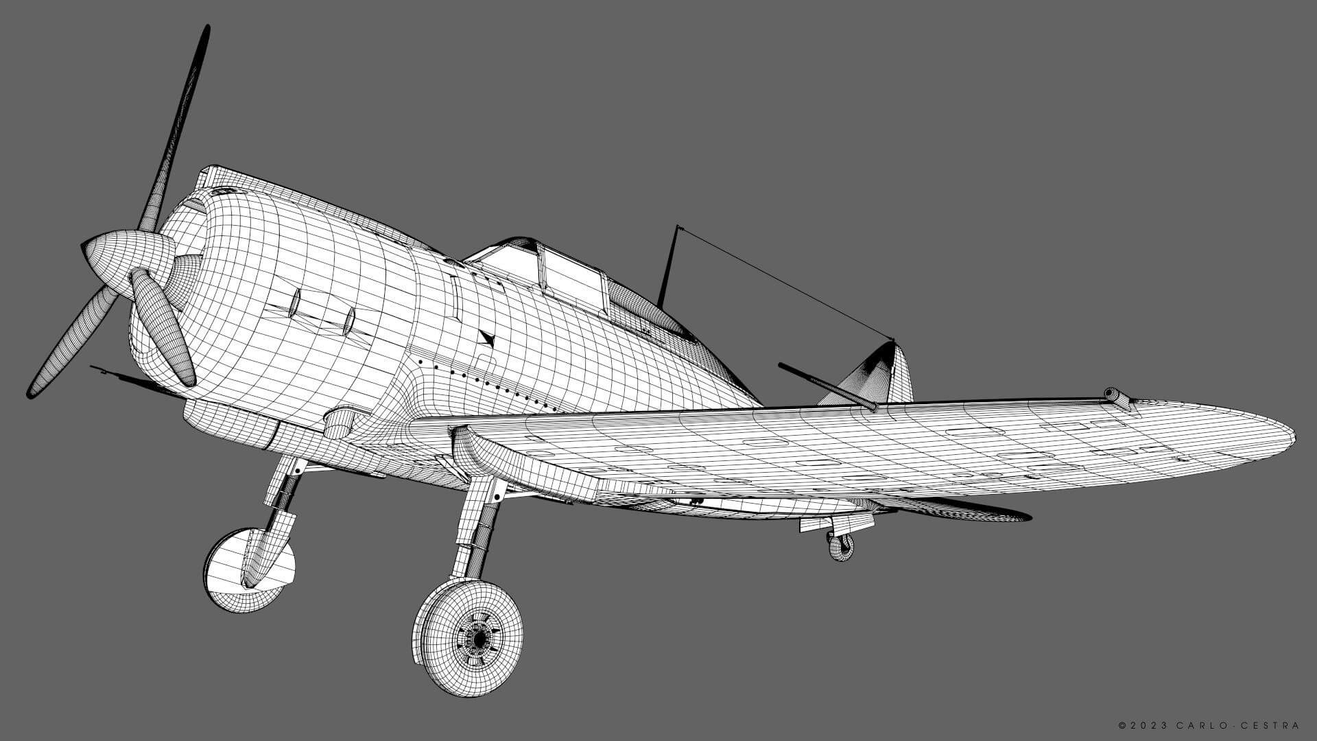 RE2000 Falco I - Catapult Version - Rigged 3D Model by Carlo Cestra