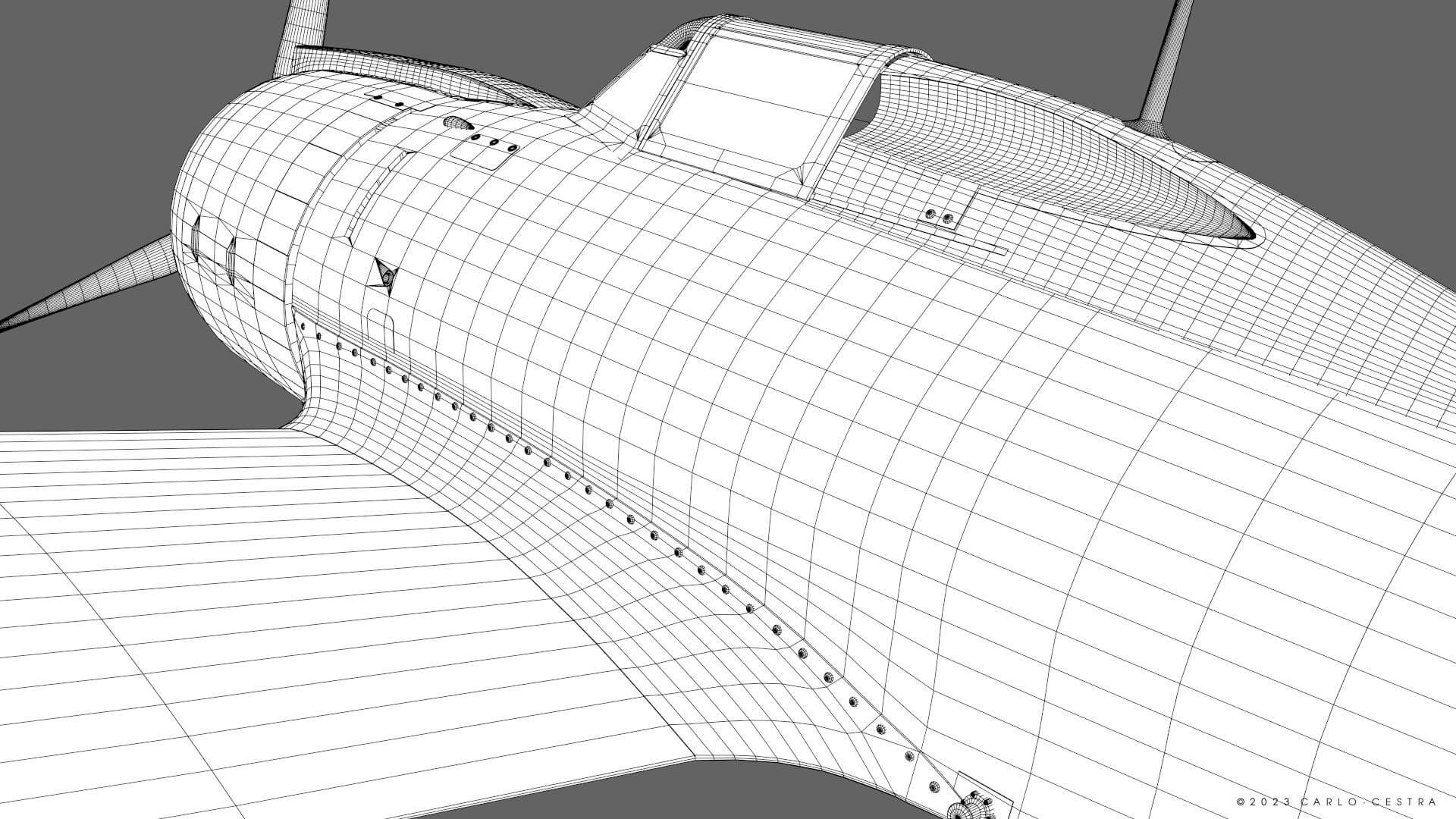 RE2000 Falco I - Catapult Version - Rigged 3D Model by Carlo Cestra
