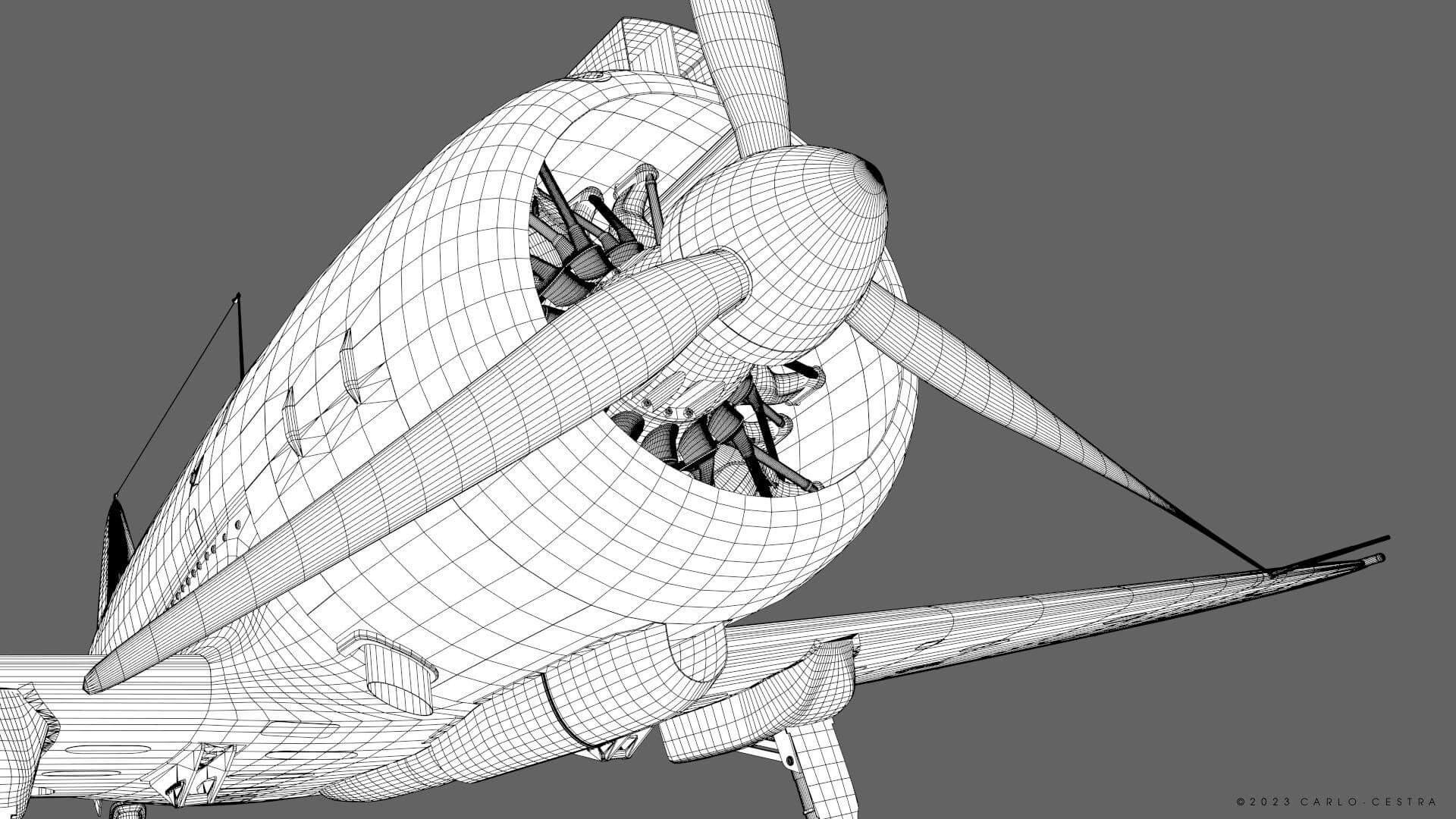 RE2000 Falco I - Catapult Version - Rigged 3D Model by Carlo Cestra