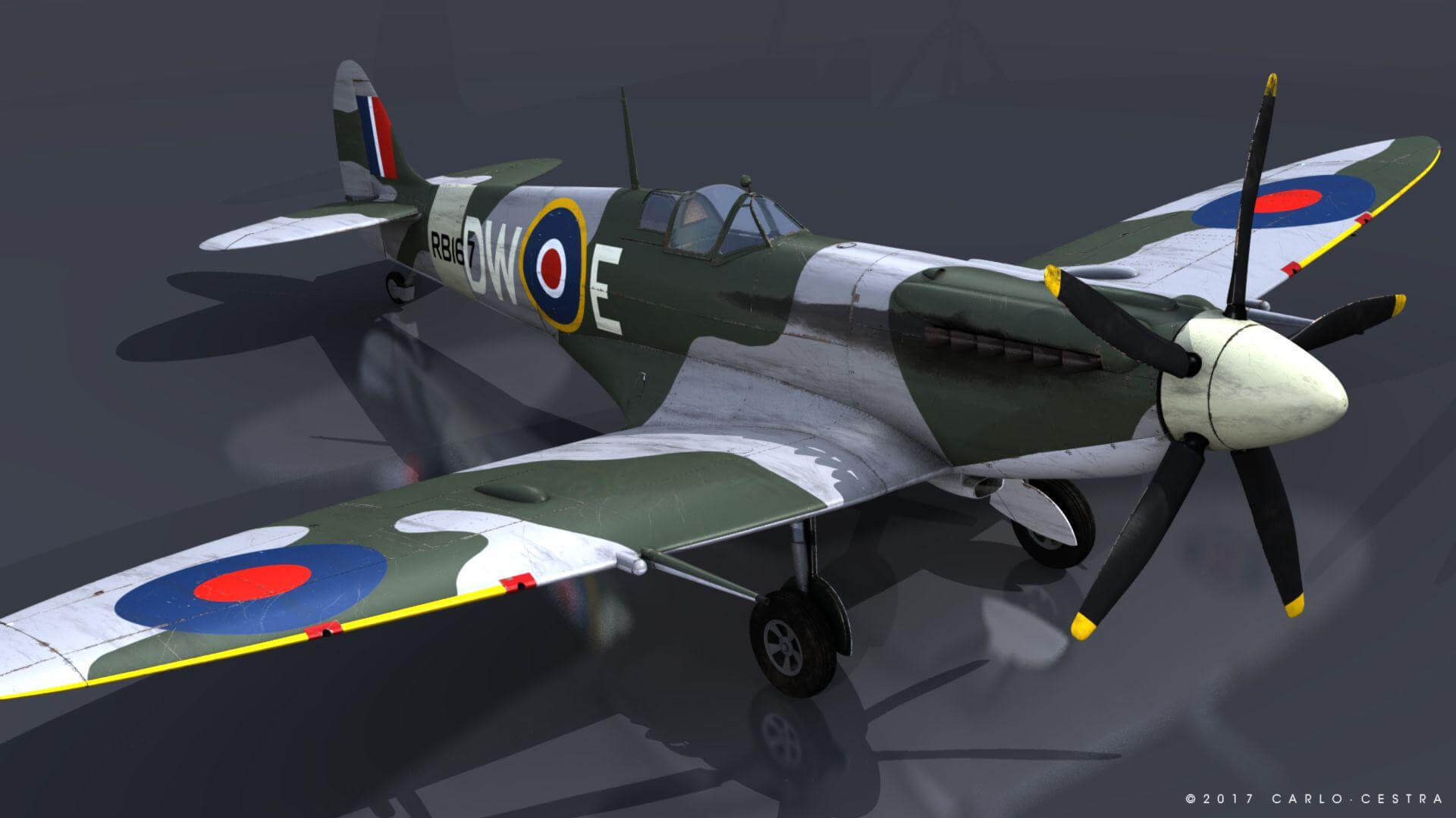 Supermarine Spitfire MK XIV 610th Squadron - 3D Model by Carlo Cestra