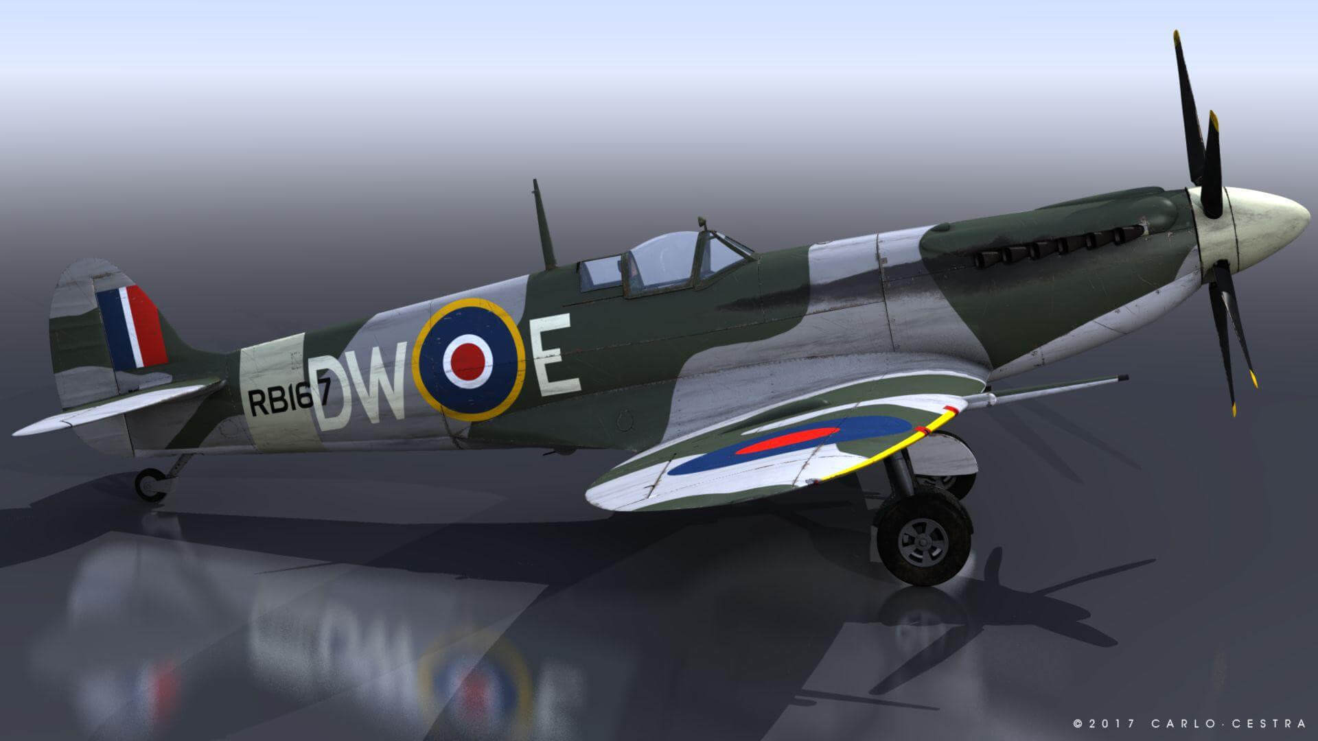 Supermarine Spitfire MK XIV 610th Squadron - 3D Model by Carlo Cestra
