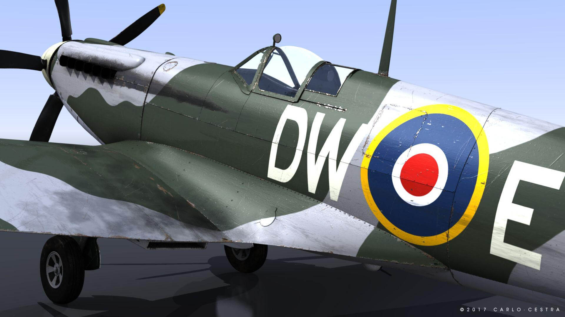 Supermarine Spitfire MK XIV 610th Squadron - 3D Model by Carlo Cestra
