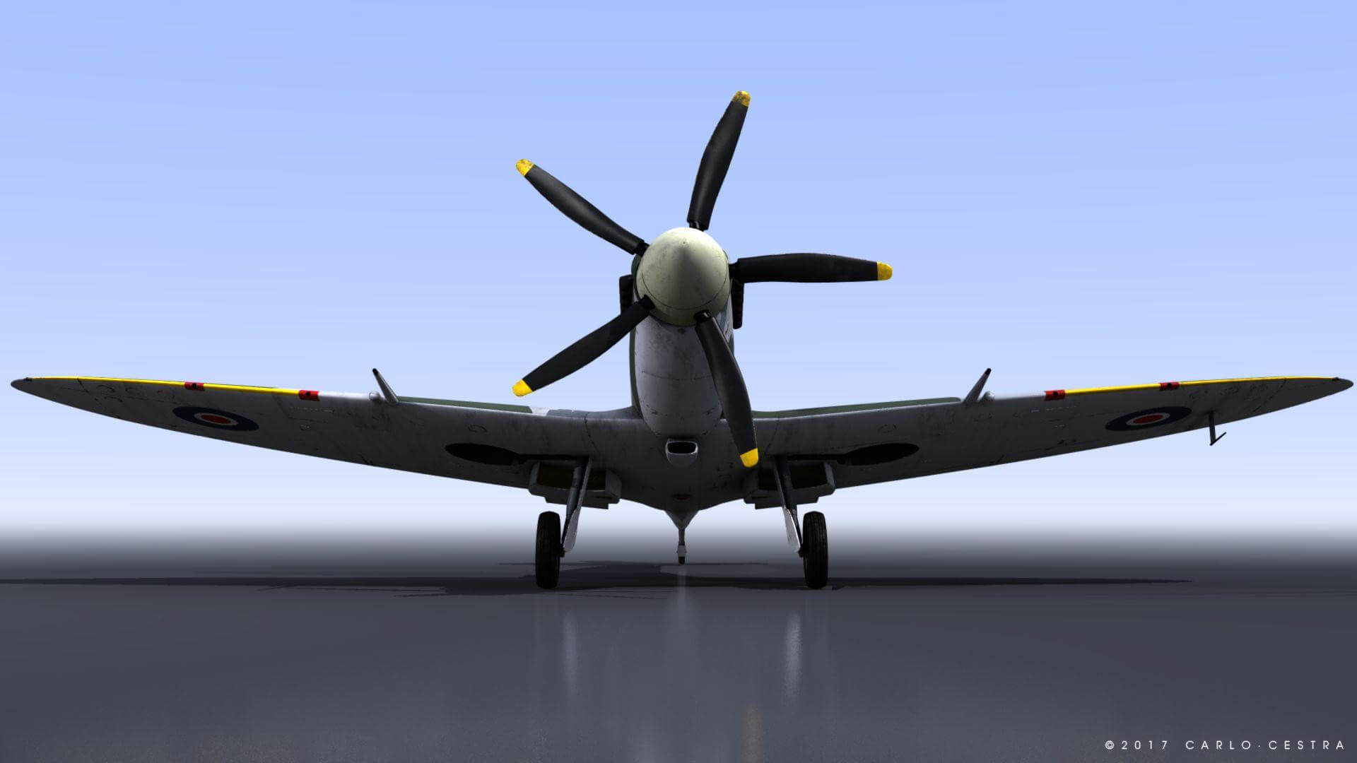 Supermarine Spitfire MK XIV 610th Squadron - 3D Model by Carlo Cestra