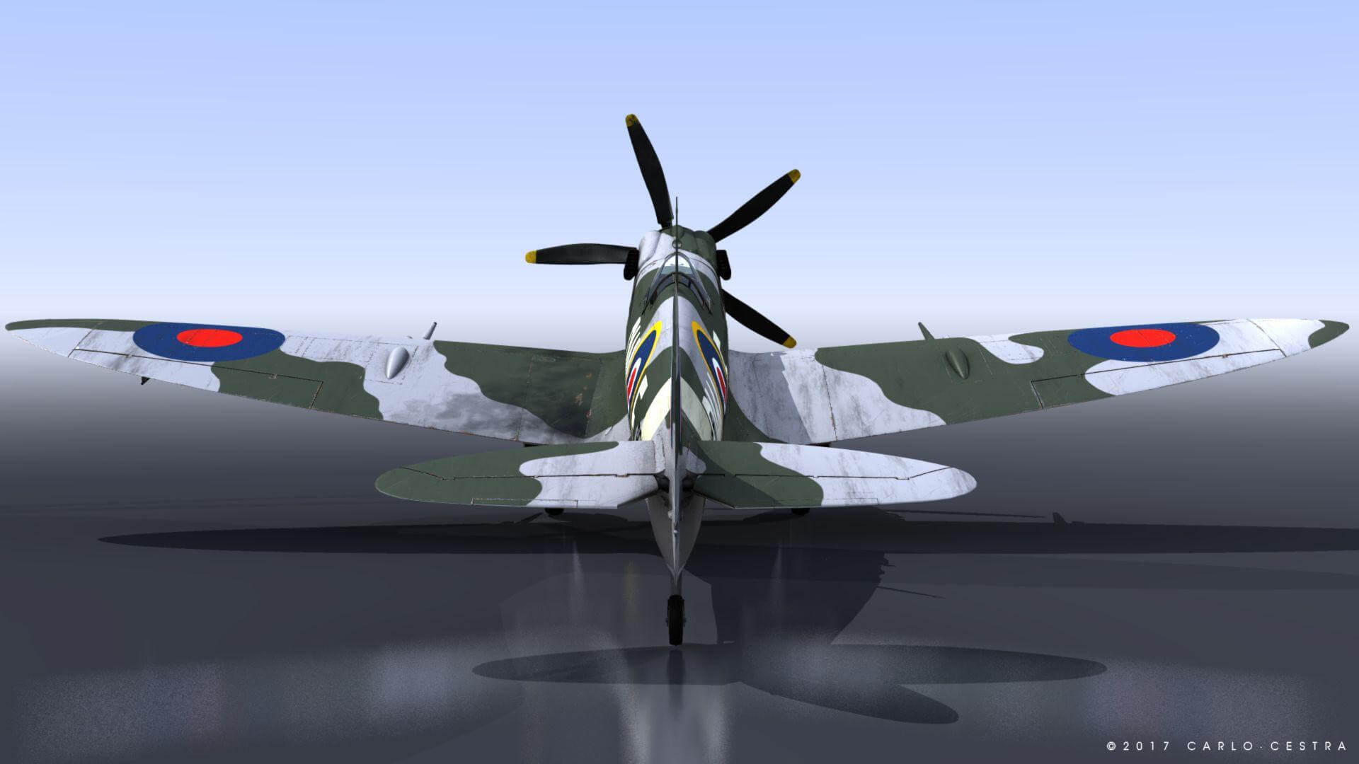 Supermarine Spitfire MK XIV 610th Squadron - 3D Model by Carlo Cestra