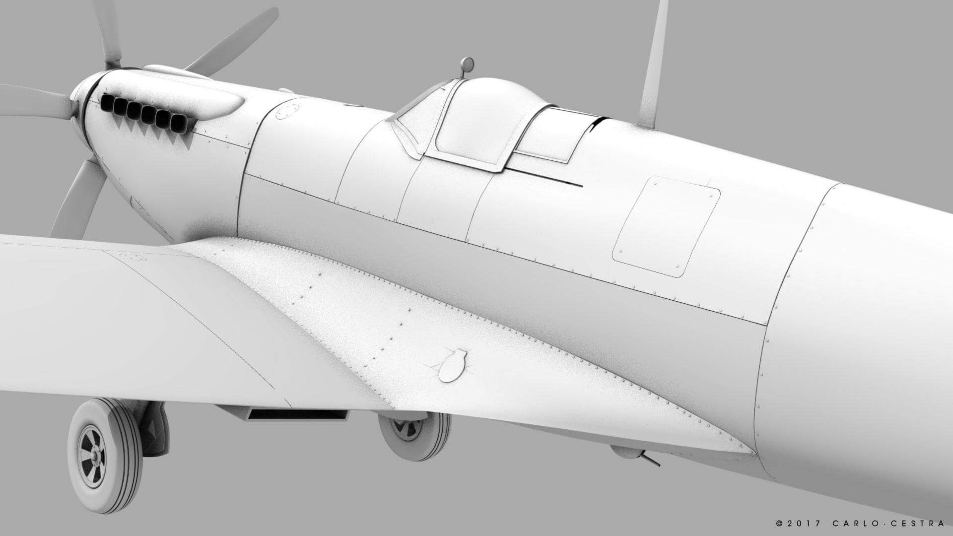 Supermarine Spitfire MK XIV 610th Squadron - 3D Model by Carlo Cestra
