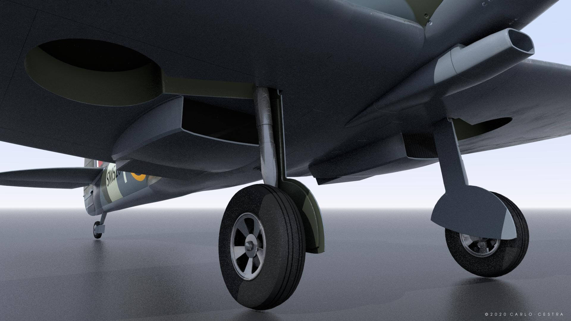 Supermarine Spitfire TR Mk9 - Rigged 3D Model by Carlo Cestra