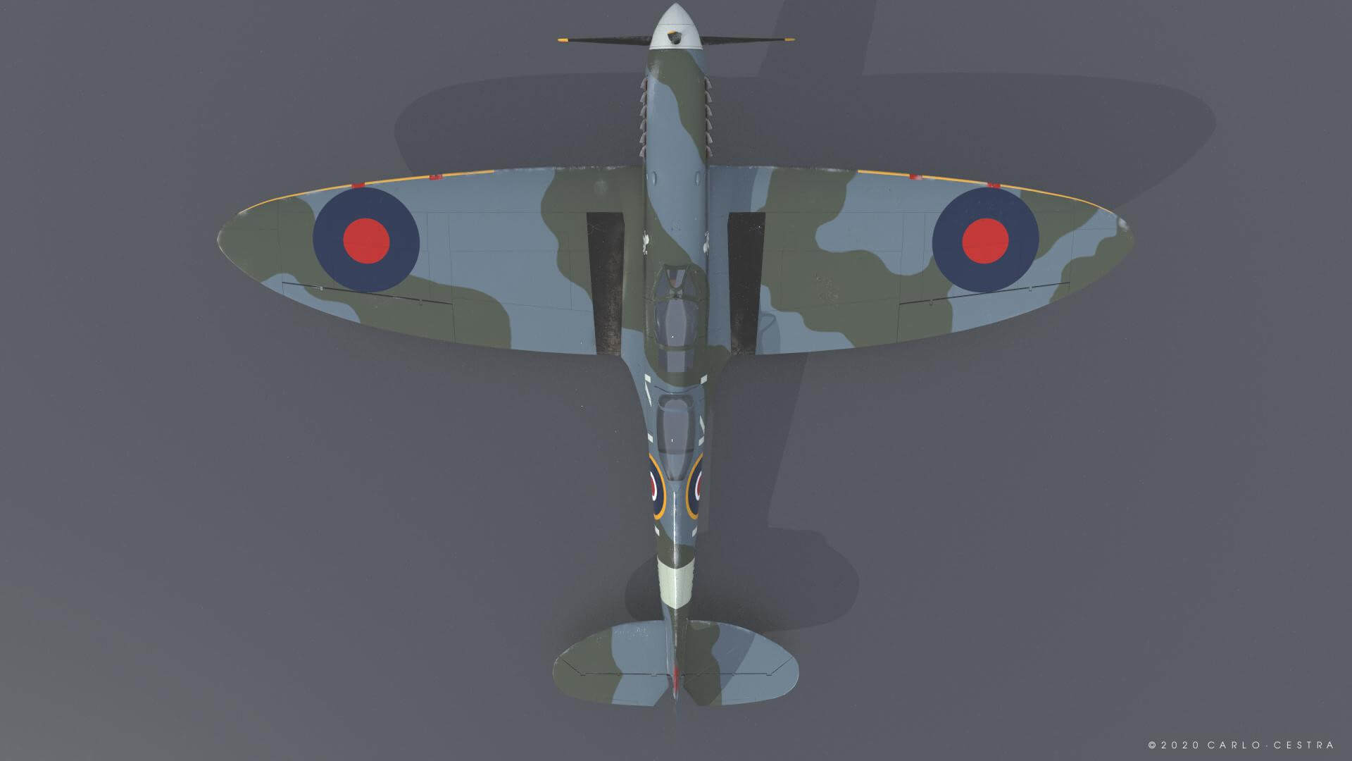 Supermarine Spitfire TR Mk9 - Rigged 3D Model by Carlo Cestra