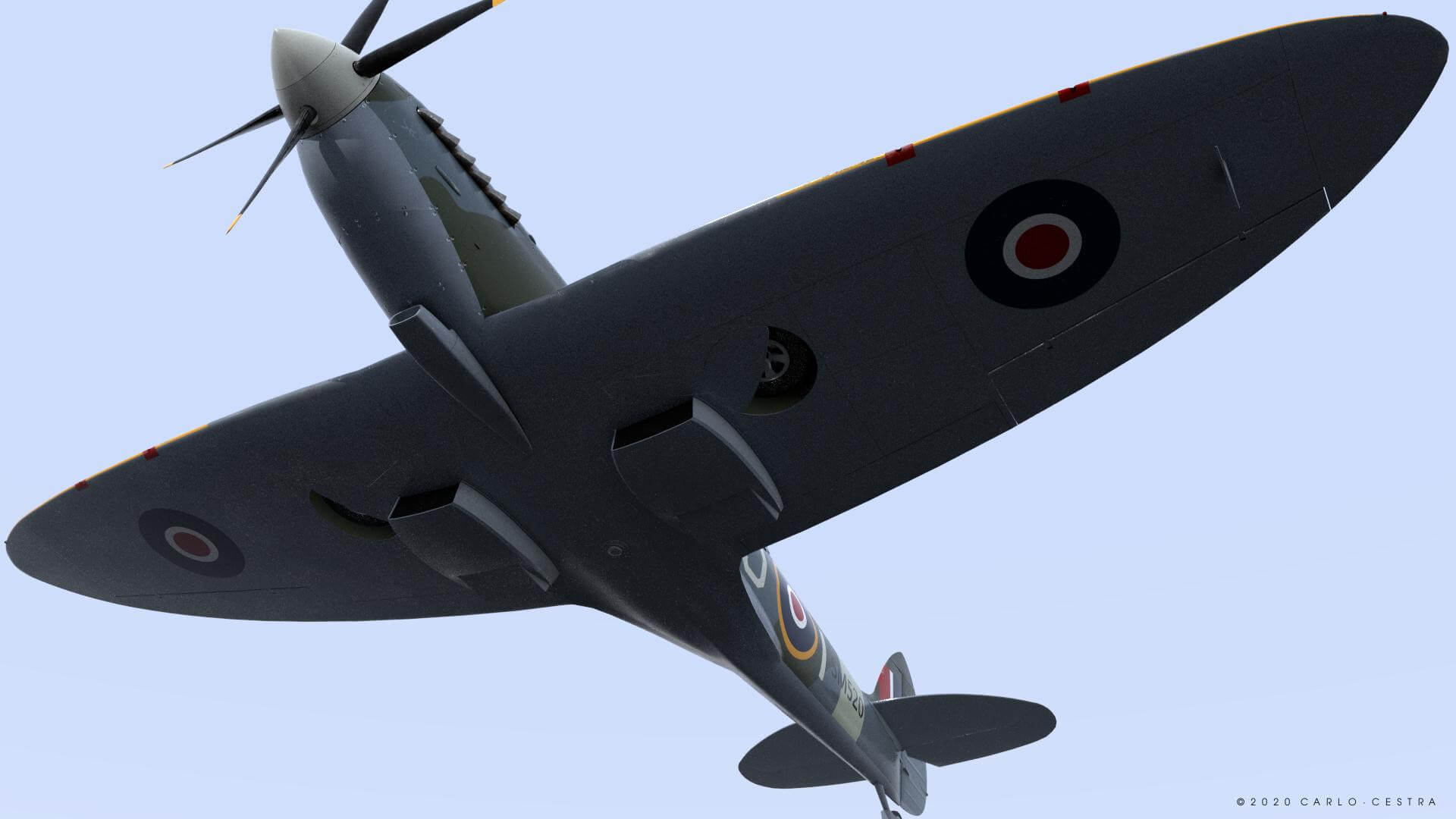 Supermarine Spitfire TR Mk9 - Rigged 3D Model by Carlo Cestra