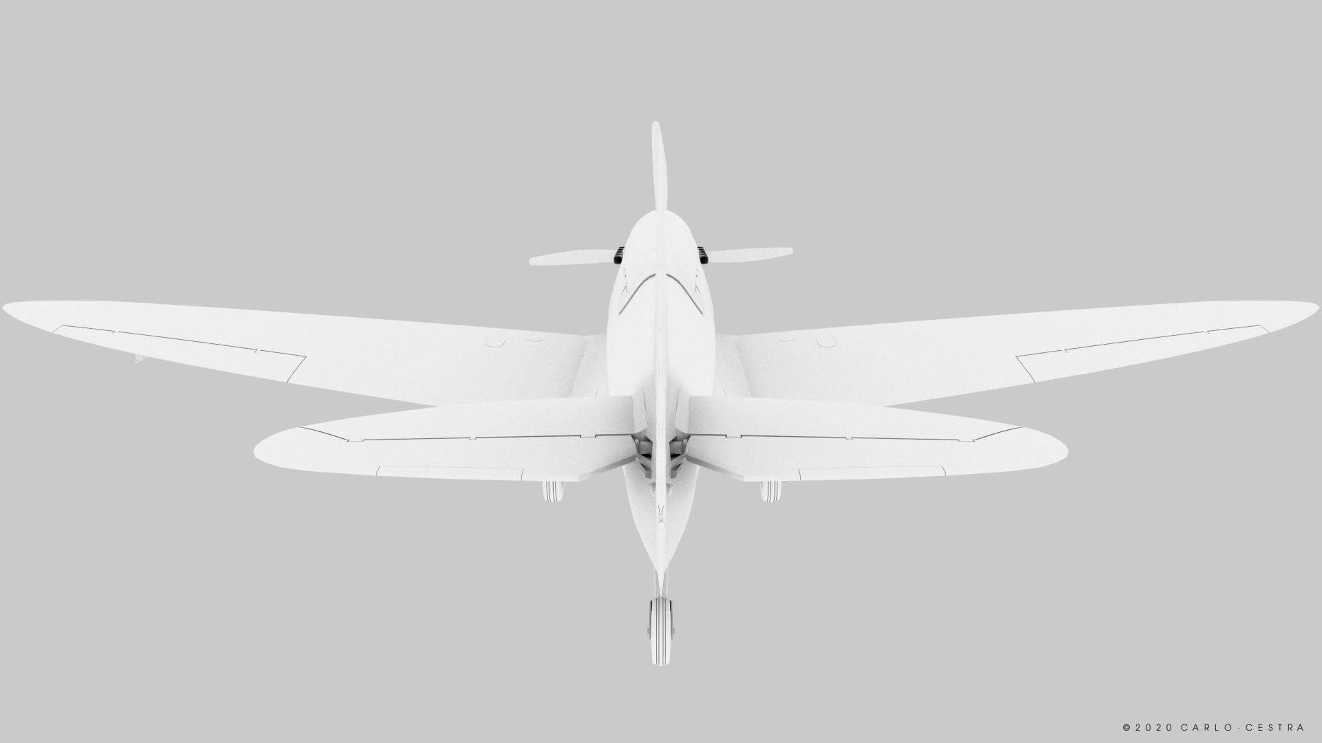 Supermarine Spitfire TR Mk9 - Rigged 3D Model by Carlo Cestra