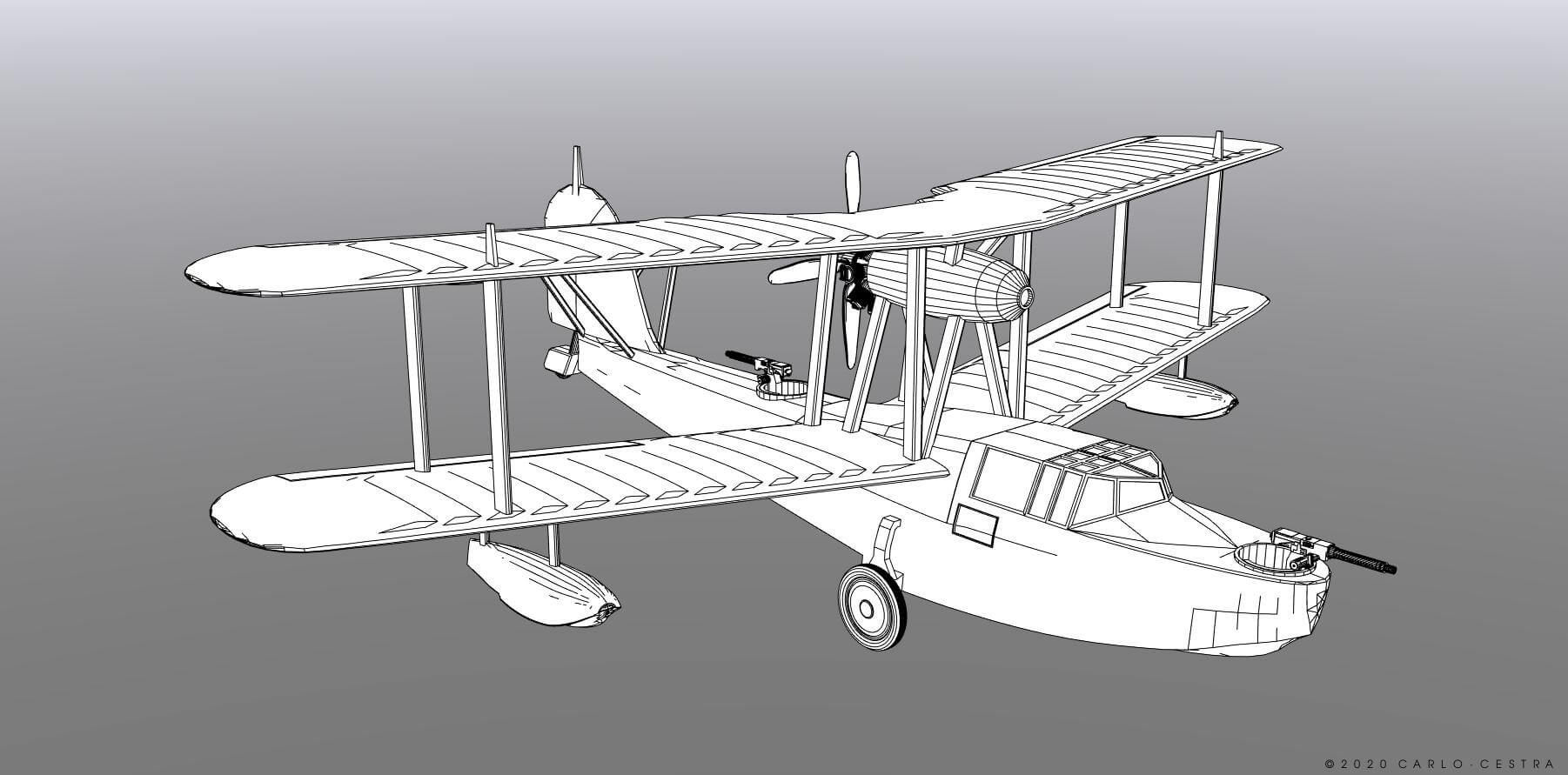 SuperMarine Walrus 1/72 Scale - 3D Model by Carlo Cestra
