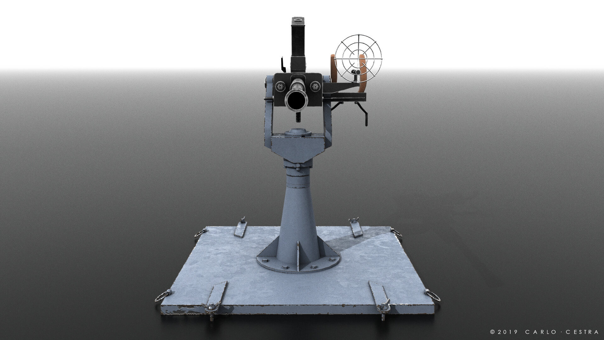 Type 96 - 25mm AT-AA Japanese Single Gun 3D Model by Carlo Cestra