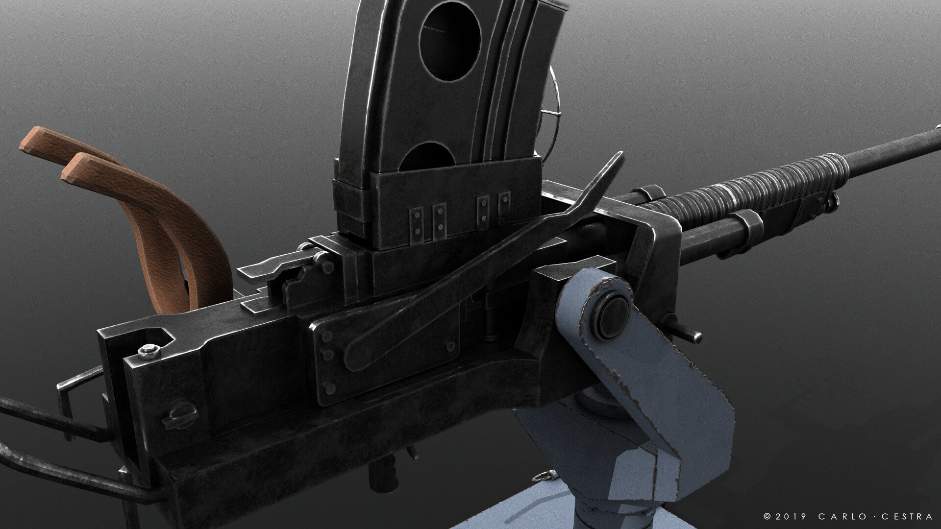 Type 96 - 25mm AT-AA Japanese Single Gun 3D Model by Carlo Cestra