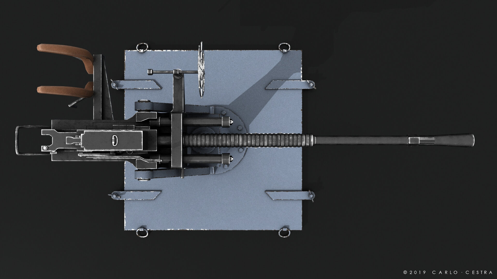 Type 96 - 25mm AT-AA Japanese Single Gun 3D Model by Carlo Cestra