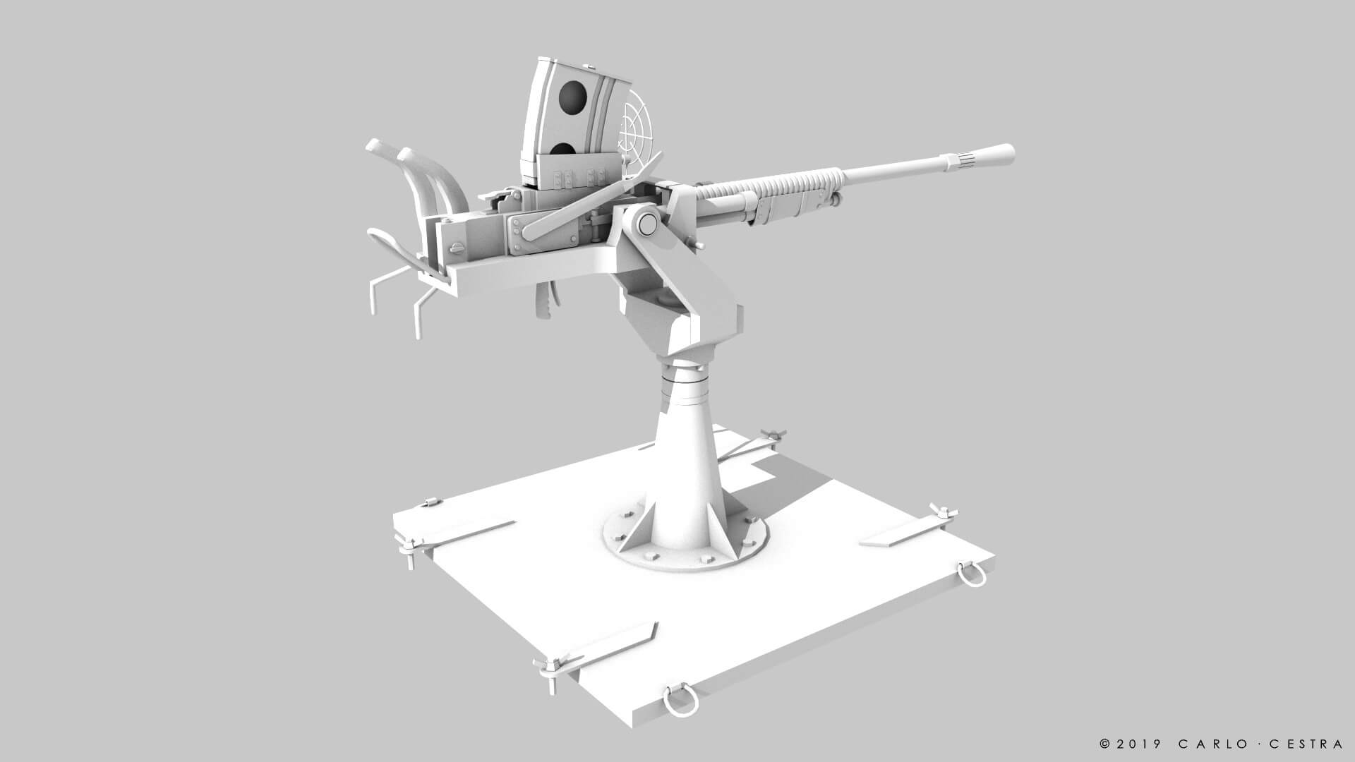Type 96 - 25mm AT-AA Japanese Single Gun 3D Model by Carlo Cestra