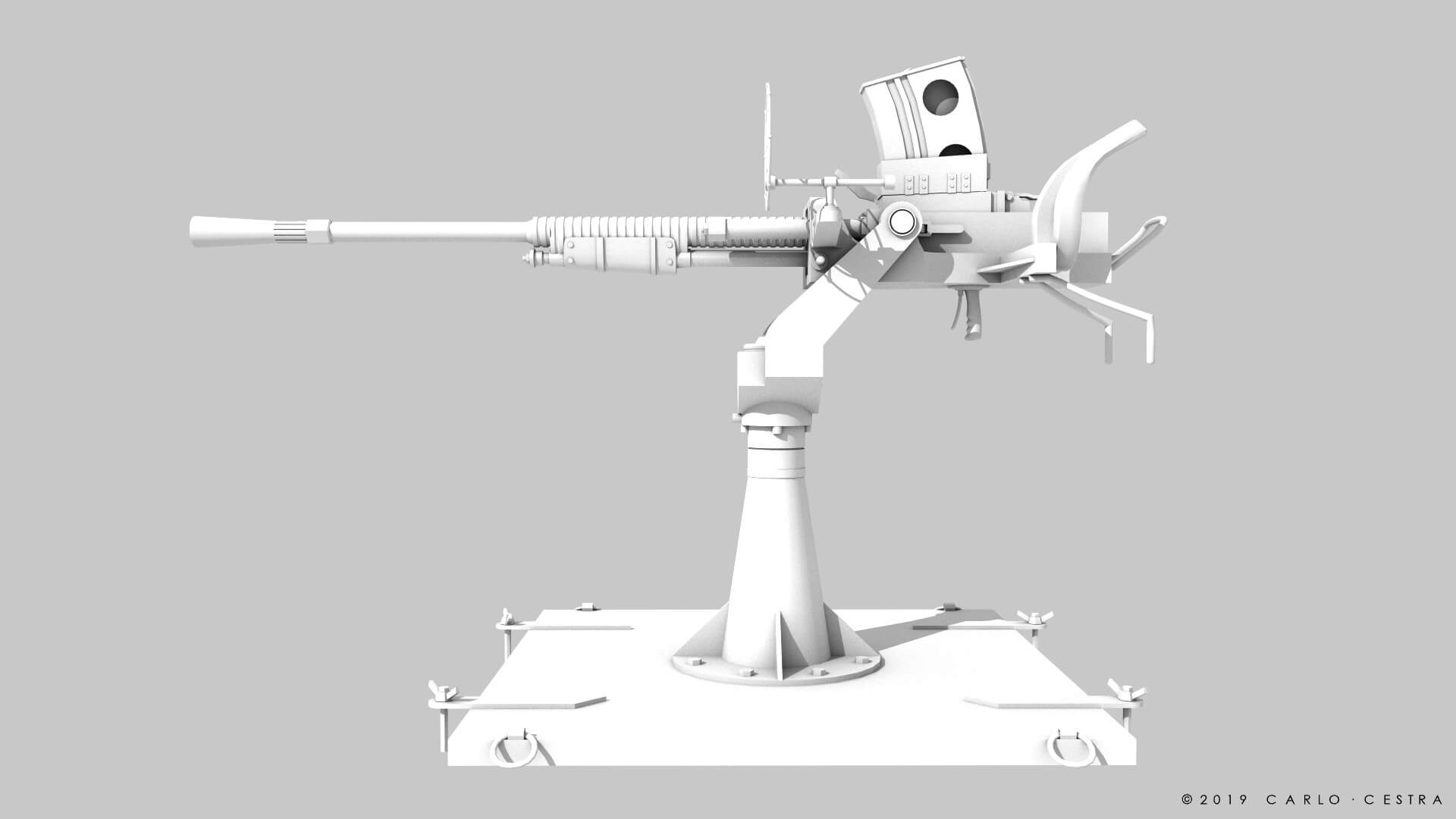 Type 96 - 25mm AT-AA Japanese Single Gun 3D Model by Carlo Cestra