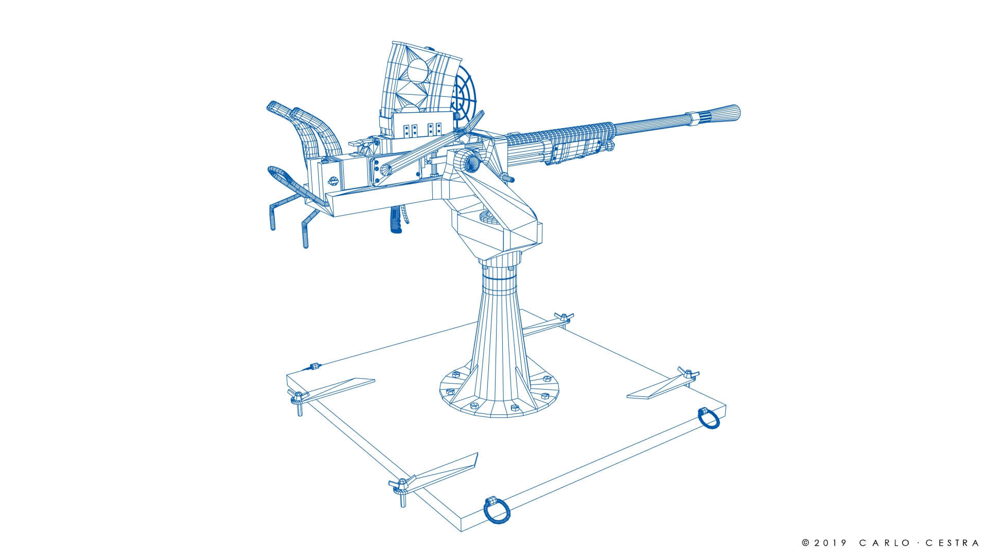 Type 96 - 25mm AT-AA Japanese Single Gun 3D Model by Carlo Cestra
