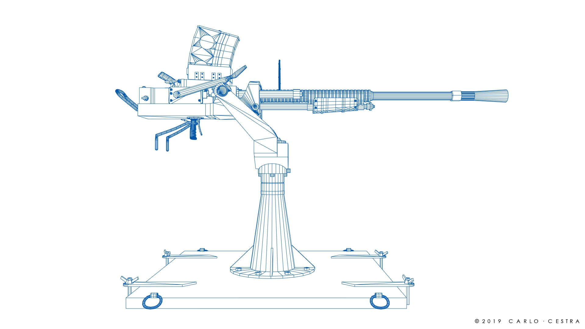 Type 96 - 25mm AT-AA Japanese Single Gun 3D Model by Carlo Cestra