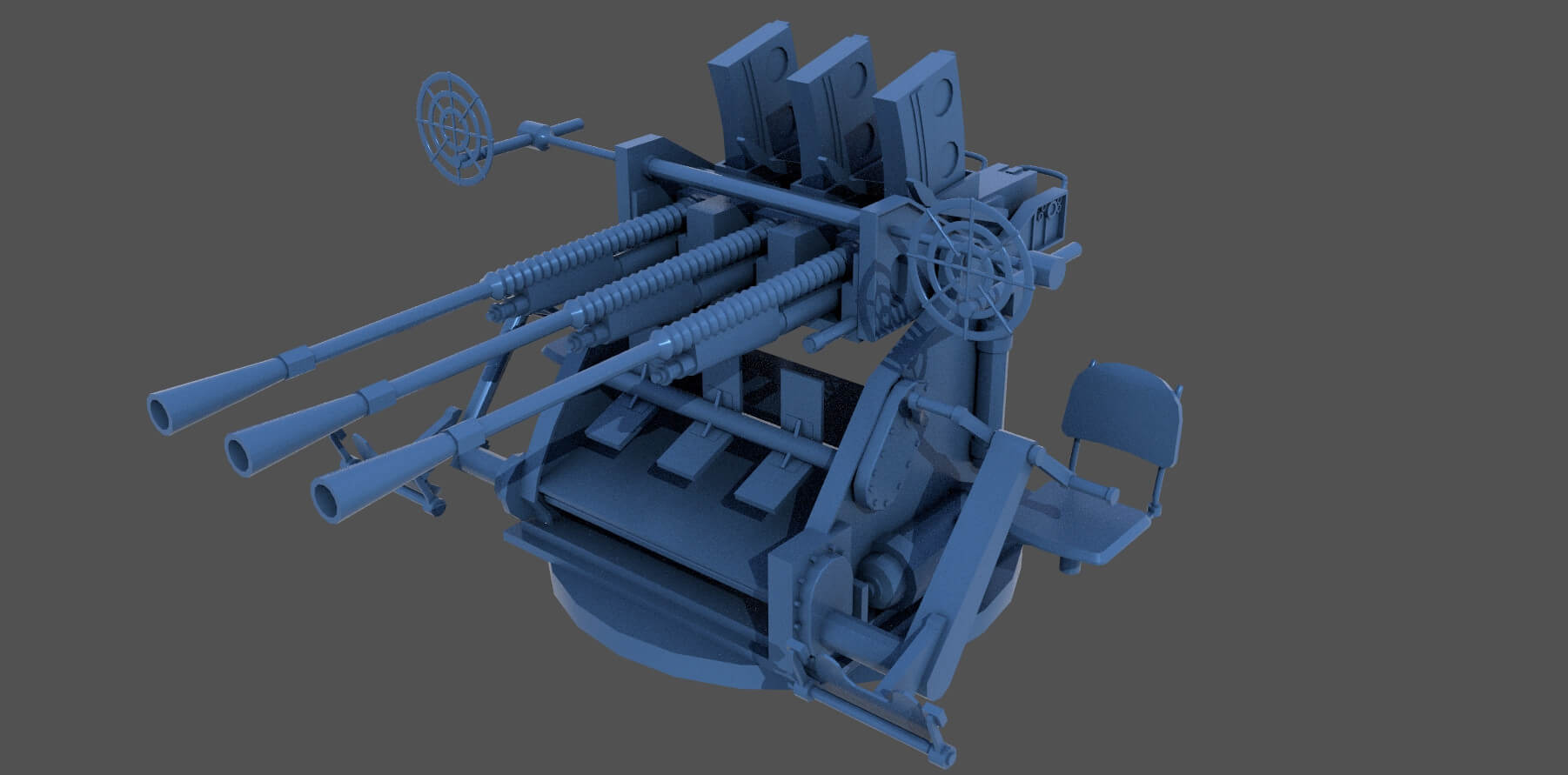 Type 96 25mm Triple Mount Gun 1/100 Scale - 3D Model by Carlo Cestra