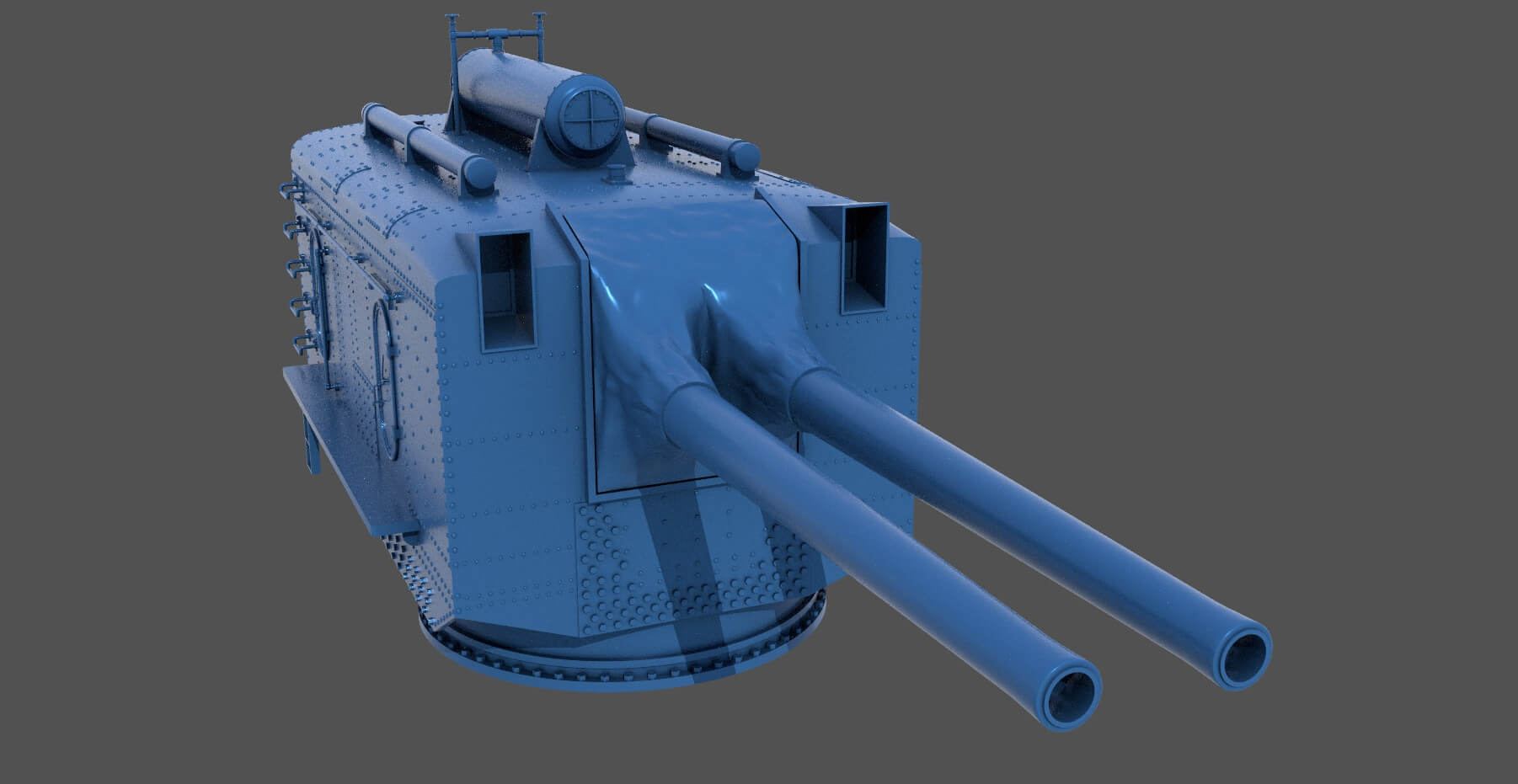 US 6inch-53cal twin turret 3D Print Model by Carlo Cestra